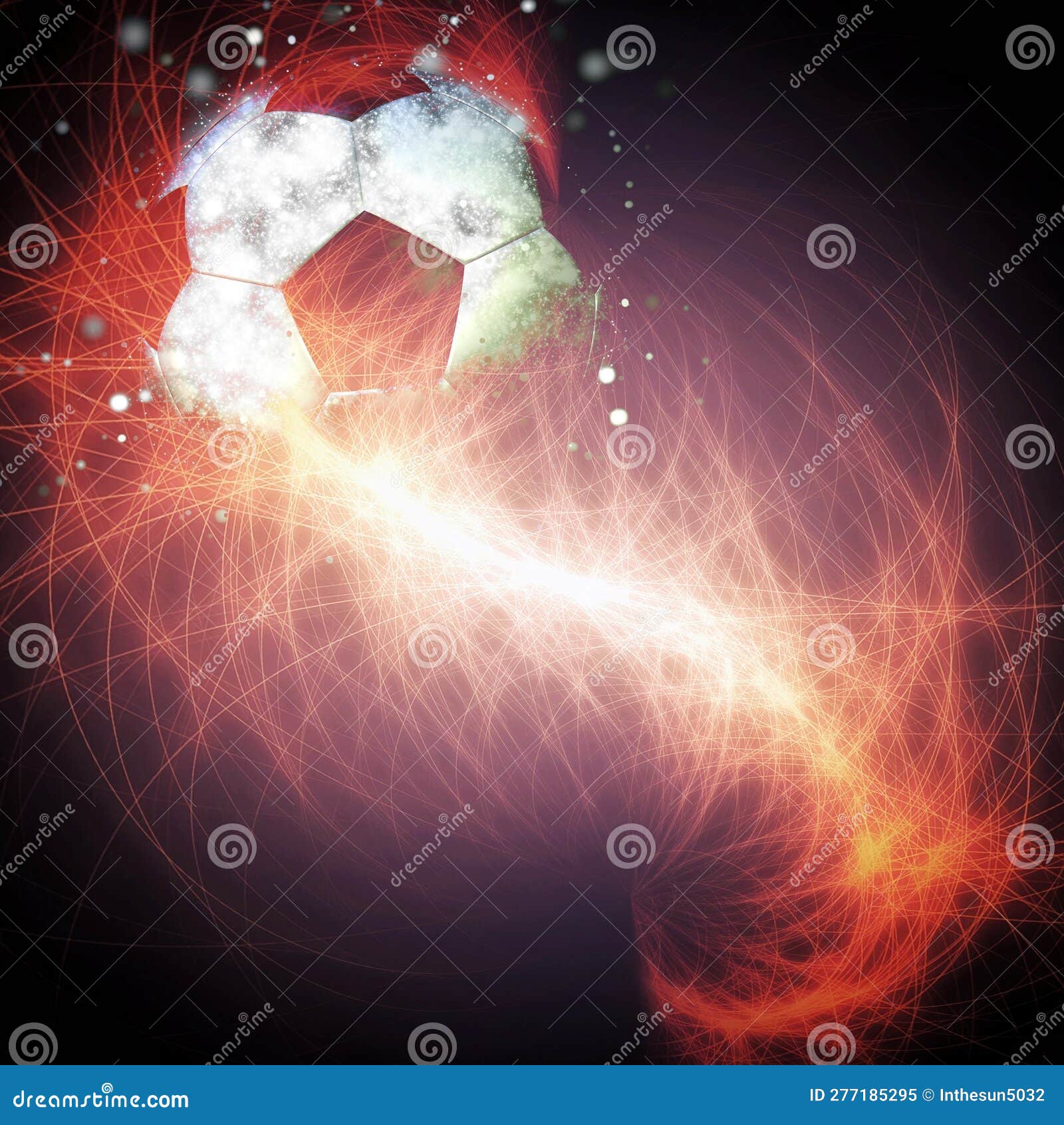 3d Rendering Exploding and Burning Flame Soccer Ball Stock Illustration ...