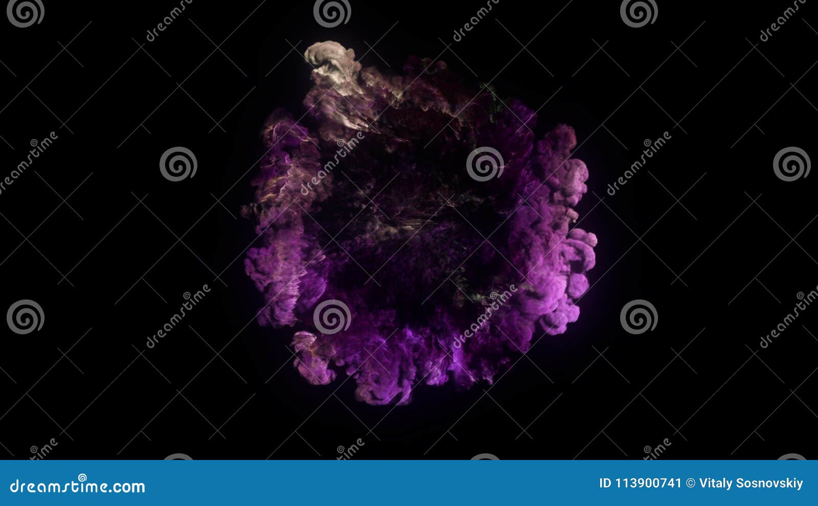 3D Rendering of Explosion, Smoke, Effect Shock Wave and Diverging Waves ...