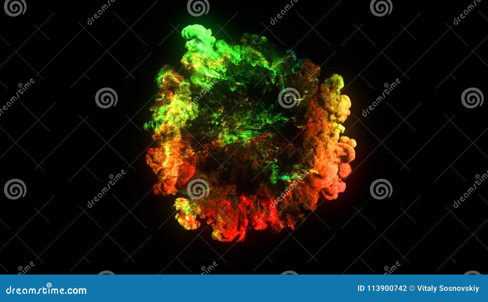 3D Rendering of Explosion, Smoke, Effect Shock Wave and Diverging Waves ...