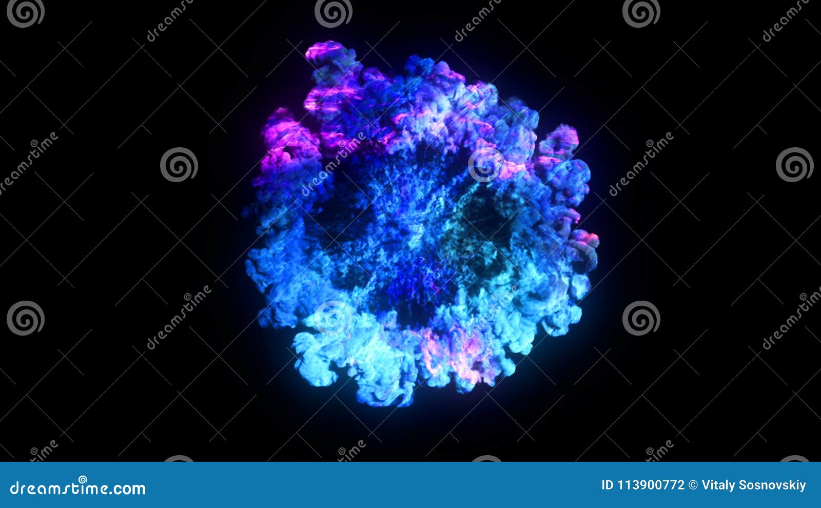 3D Rendering of Explosion, Smoke, Effect Shock Wave and Diverging Waves ...