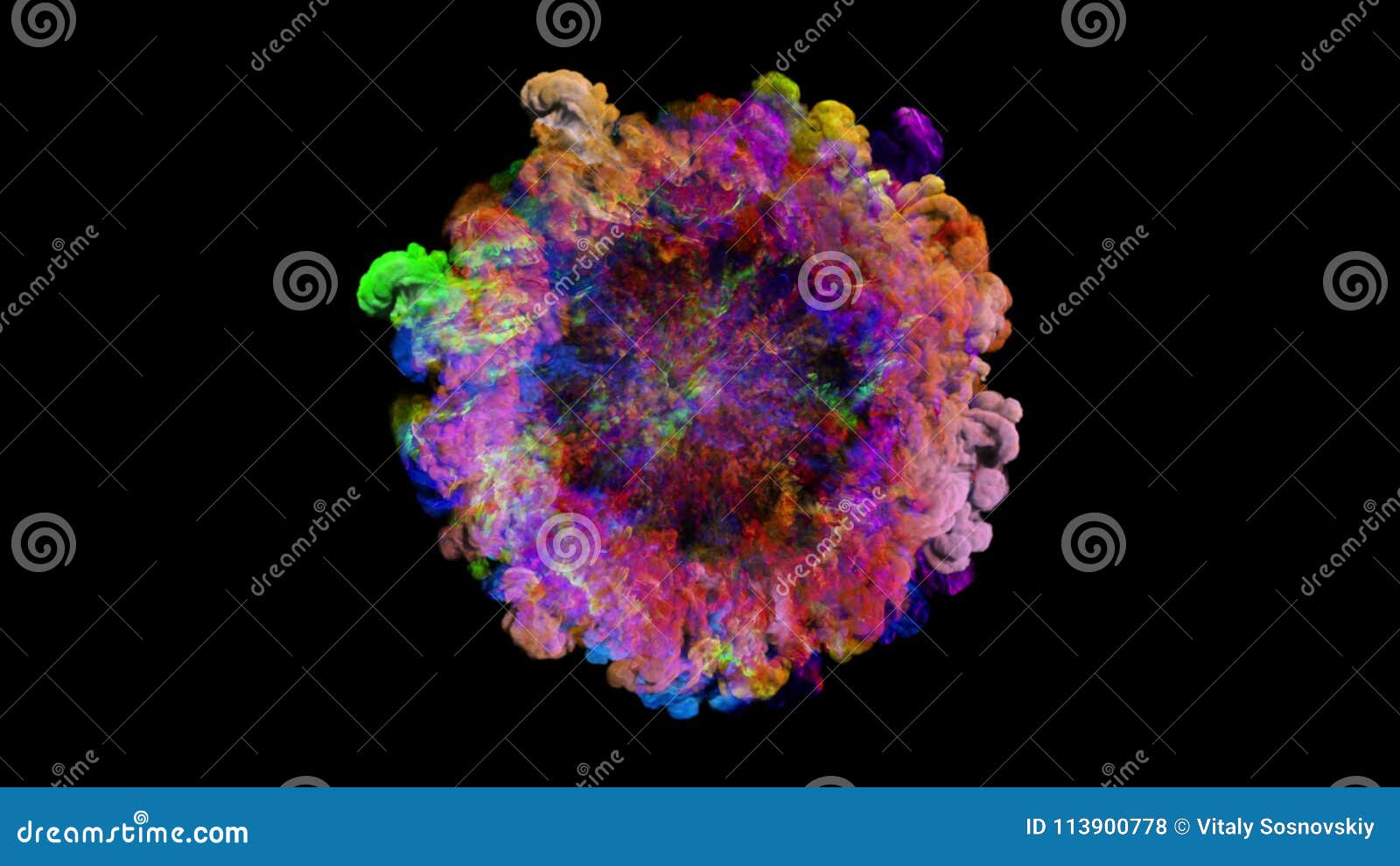 3D Rendering of Explosion, Smoke, Effect Shock Wave and Diverging Waves ...