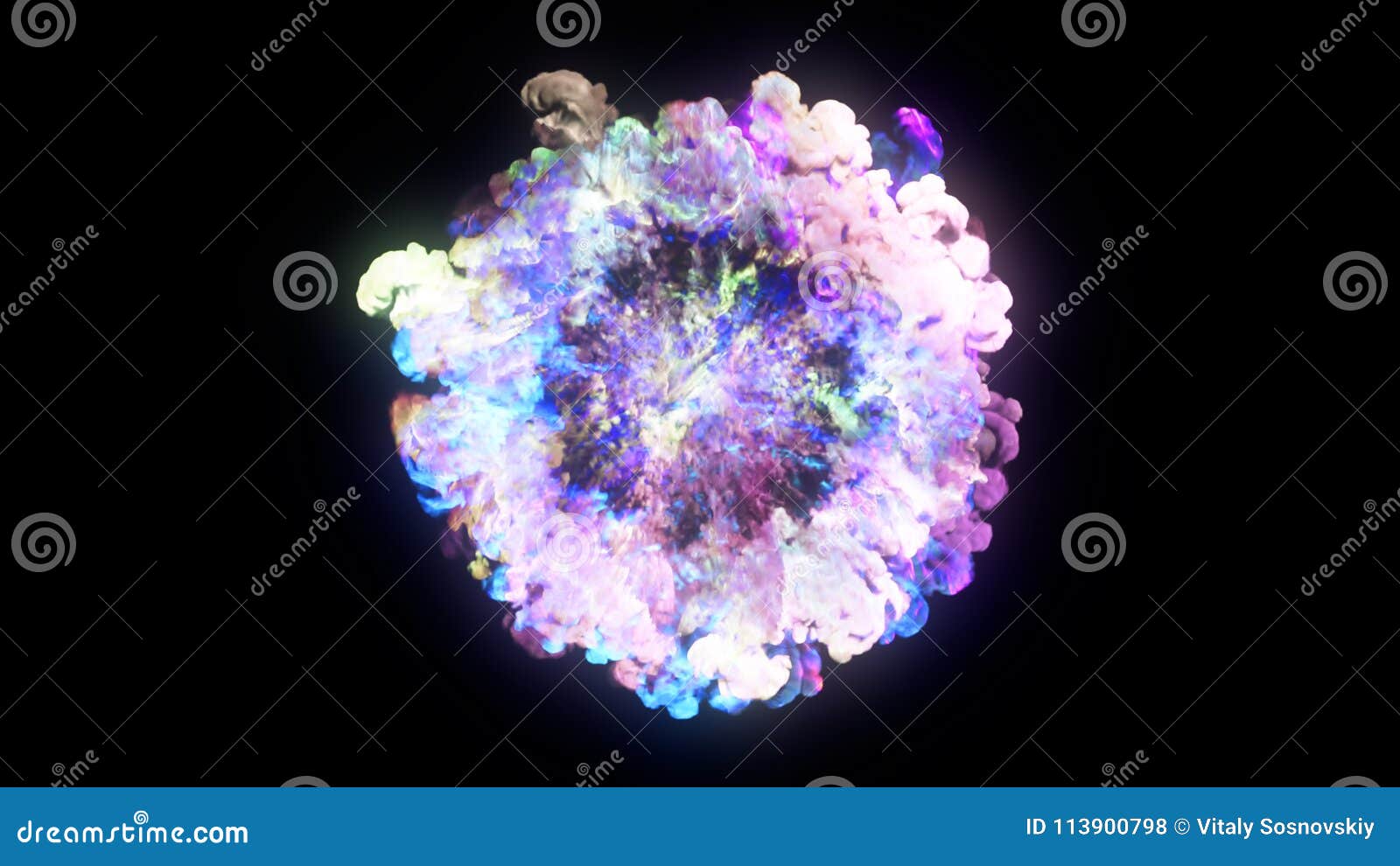 3D Rendering of Explosion, Smoke, Effect Shock Wave and Diverging Waves ...
