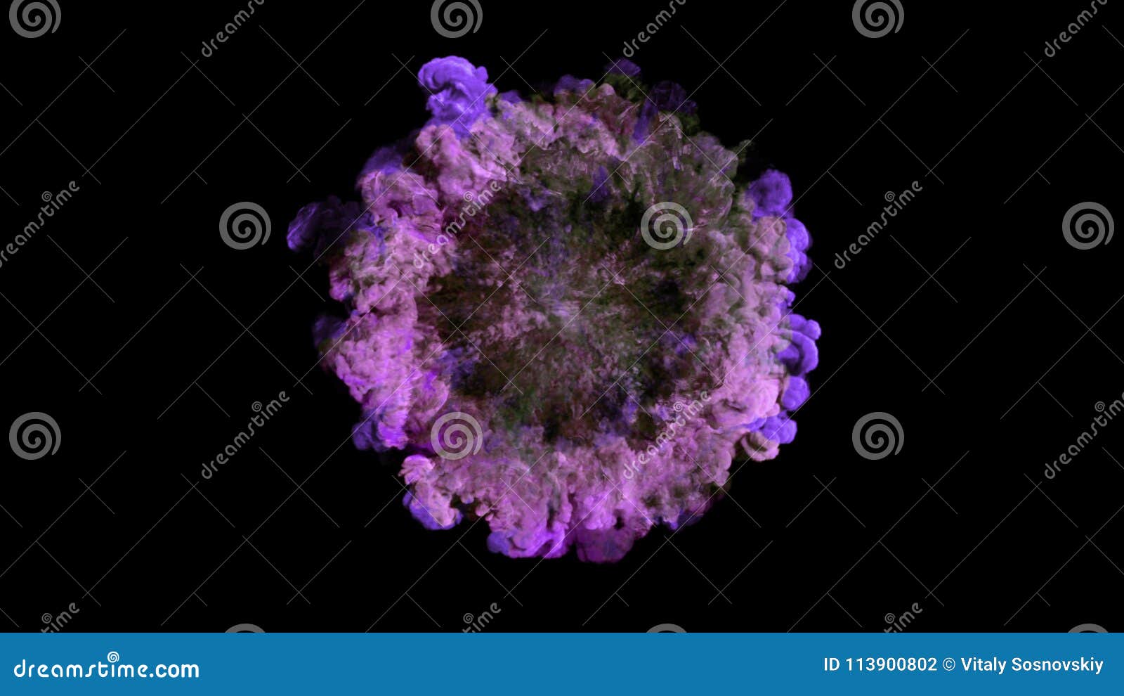3D Rendering of Explosion, Smoke, Effect Shock Wave and Diverging Waves ...