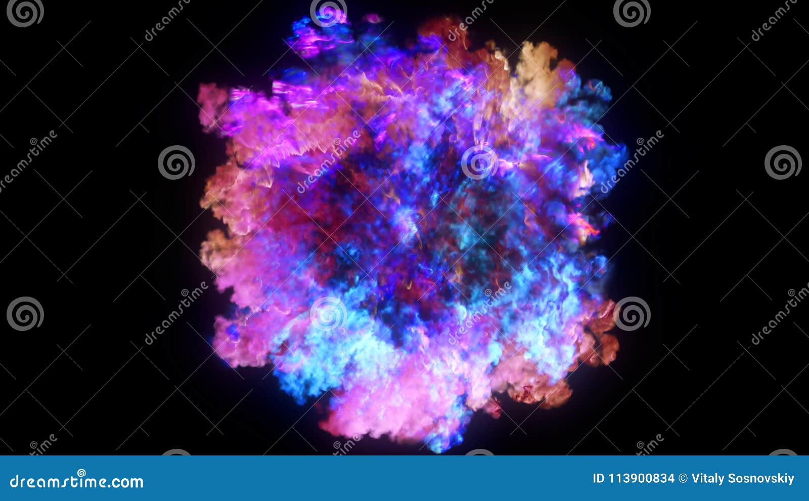 3D Rendering of Explosion, Smoke, Effect Shock Wave and Diverging Waves ...