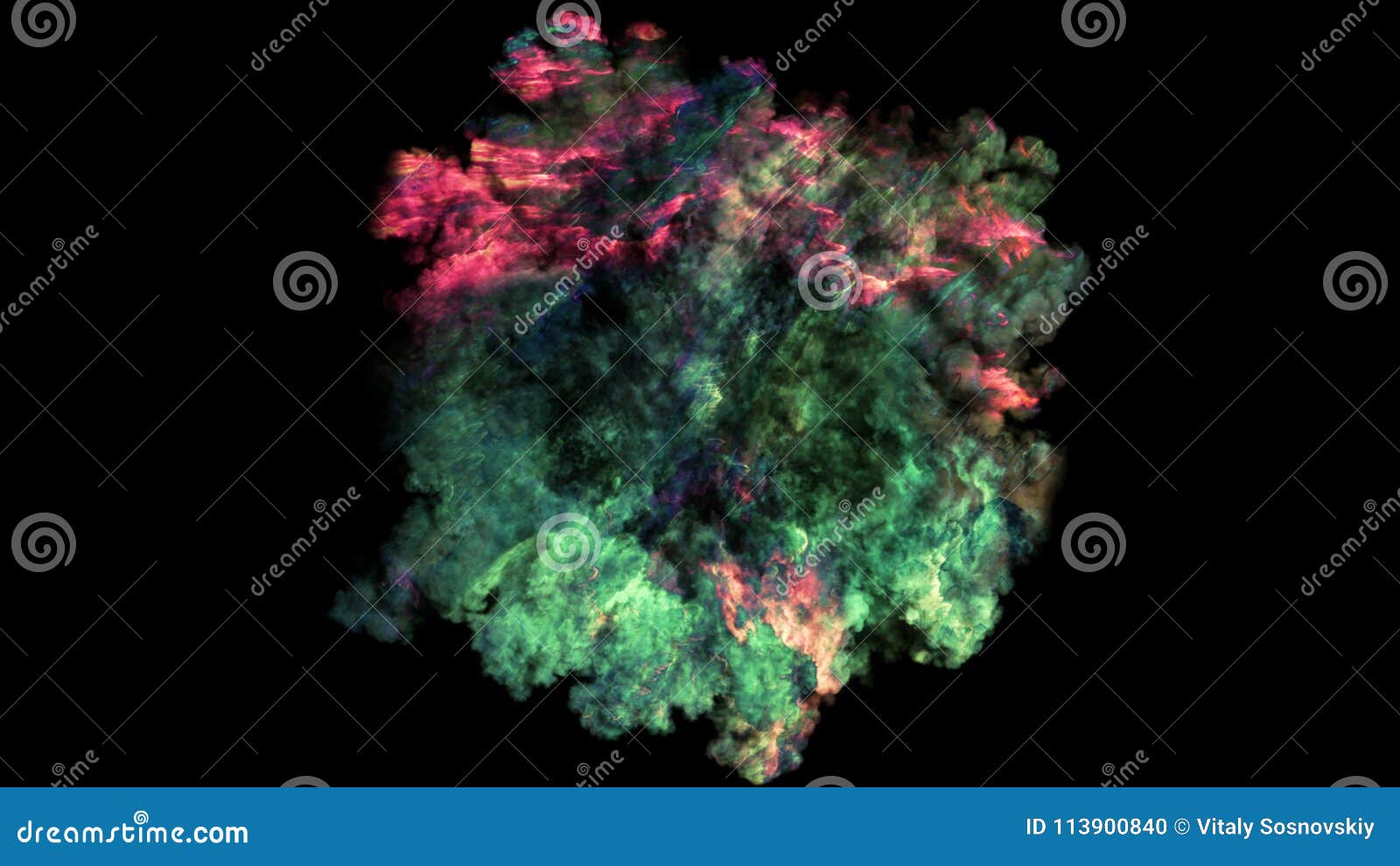 3D Rendering of Explosion, Smoke, Effect Shock Wave and Diverging Waves ...