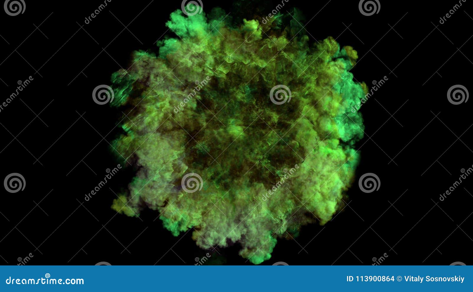 3D Rendering of Explosion, Smoke, Effect Shock Wave and Diverging Waves ...