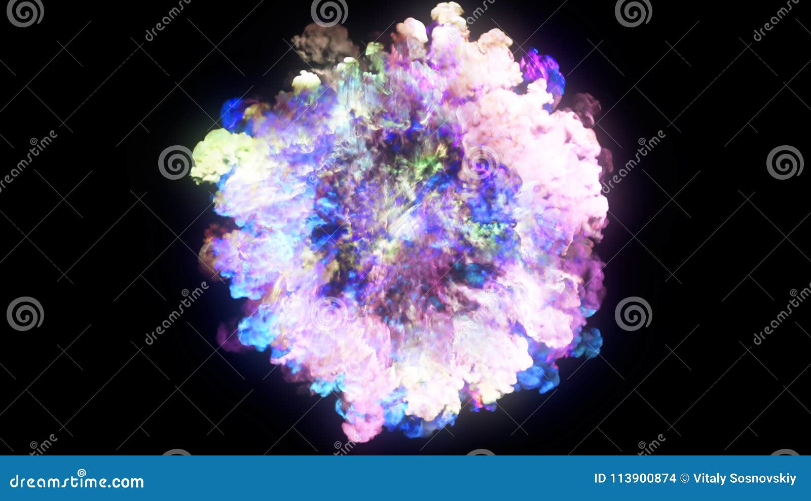 3D Rendering of Explosion, Smoke, Effect Shock Wave and Diverging Waves ...