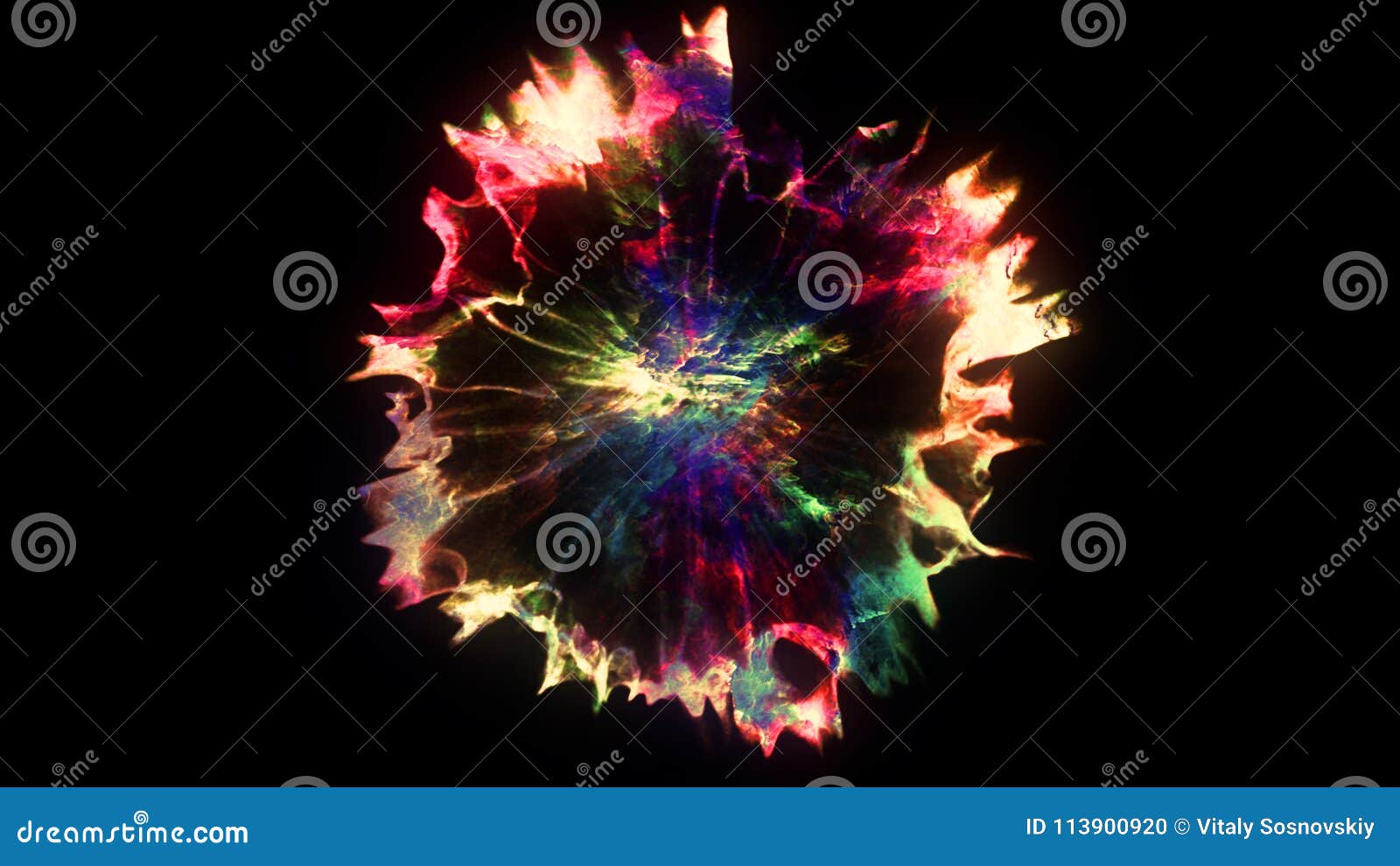 3D Rendering of Explosion, Smoke, Effect Shock Wave and Diverging Waves ...