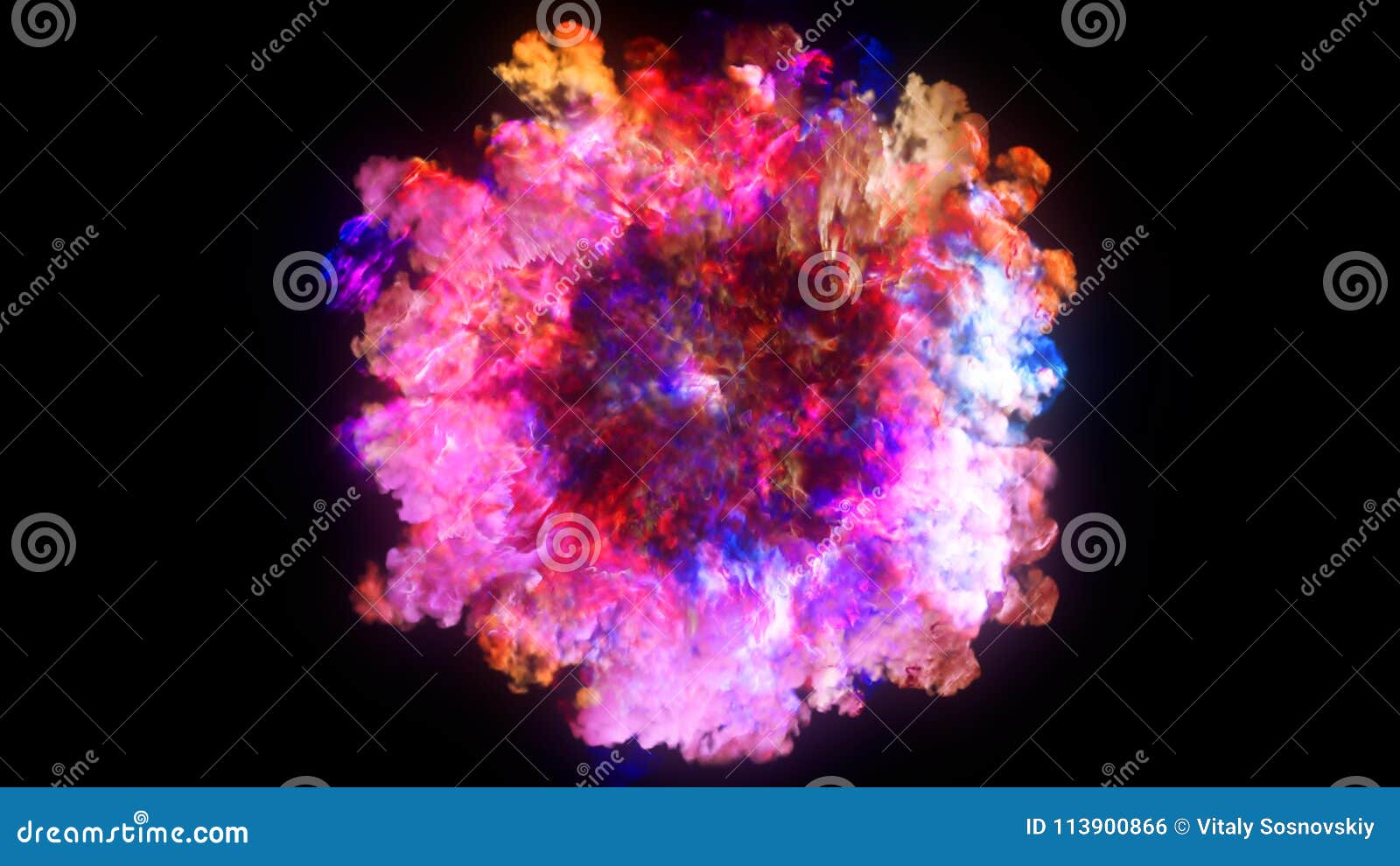 3D Rendering of Explosion, Smoke, Effect Shock Wave and Diverging Waves ...