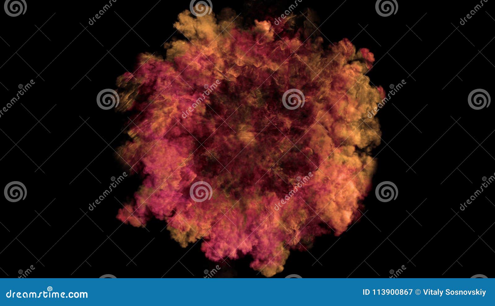 3D Rendering of Explosion, Smoke, Effect Shock Wave and Diverging Waves ...