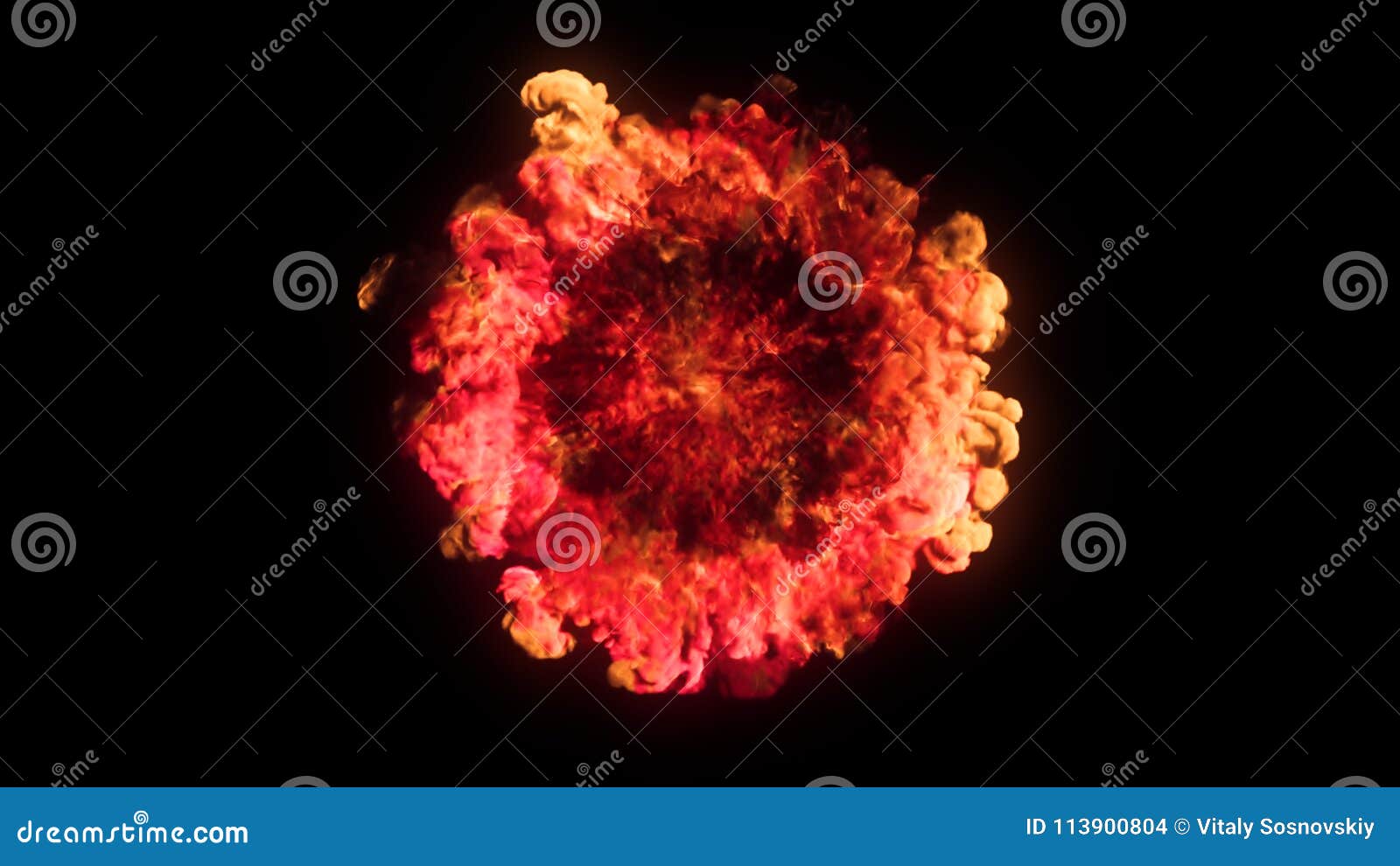 3D Rendering of Explosion, Smoke, Effect Shock Wave and Diverging Waves ...