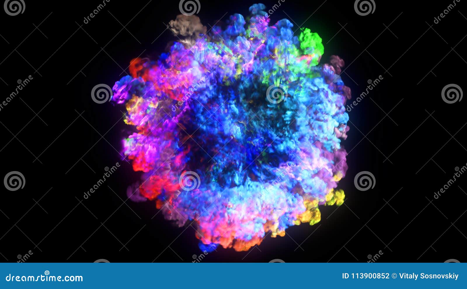 3D Rendering of Explosion, Smoke, Effect Shock Wave and Diverging Waves ...