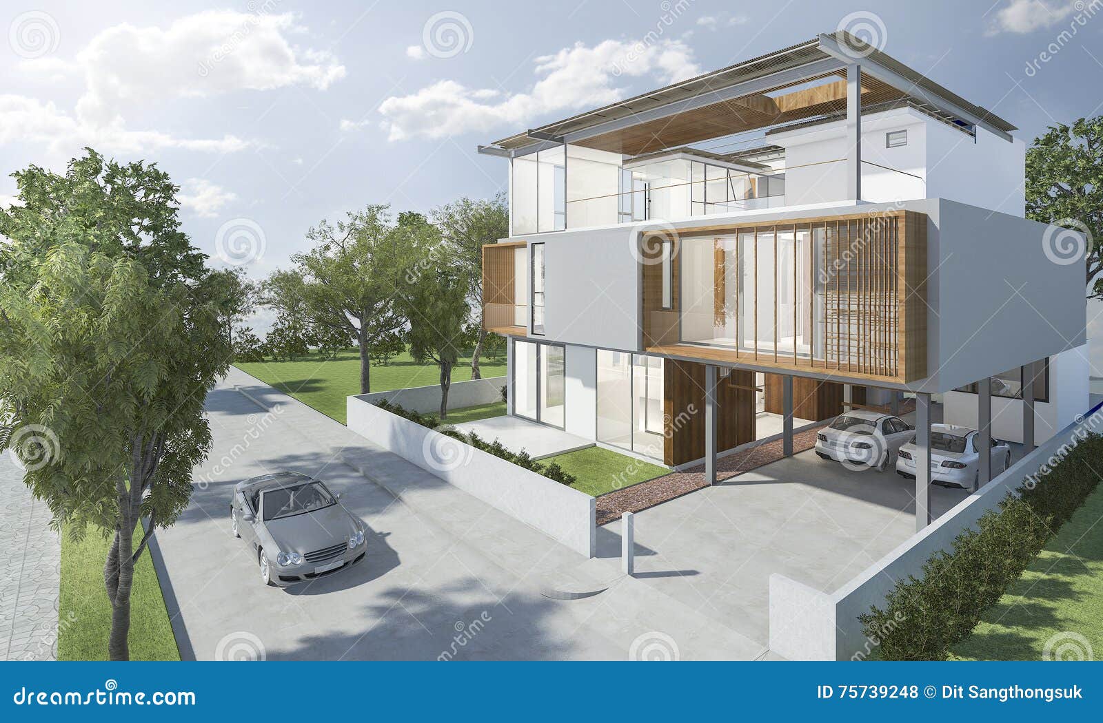 3d Rendering Exterior of Modern House with Good Design Stock ...