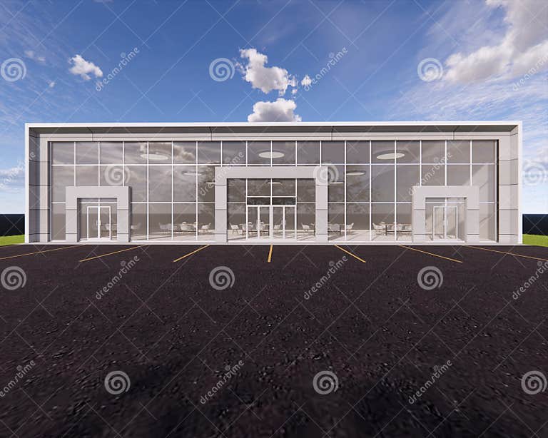 3d Rendering Exterior Office Stock Illustration - Illustration of ...