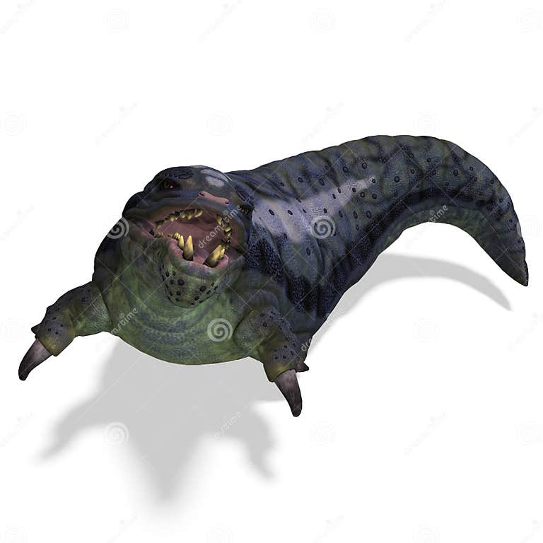 3D-illustration of a Extinct Dinosaur Worm. Isolated Rendering Object ...