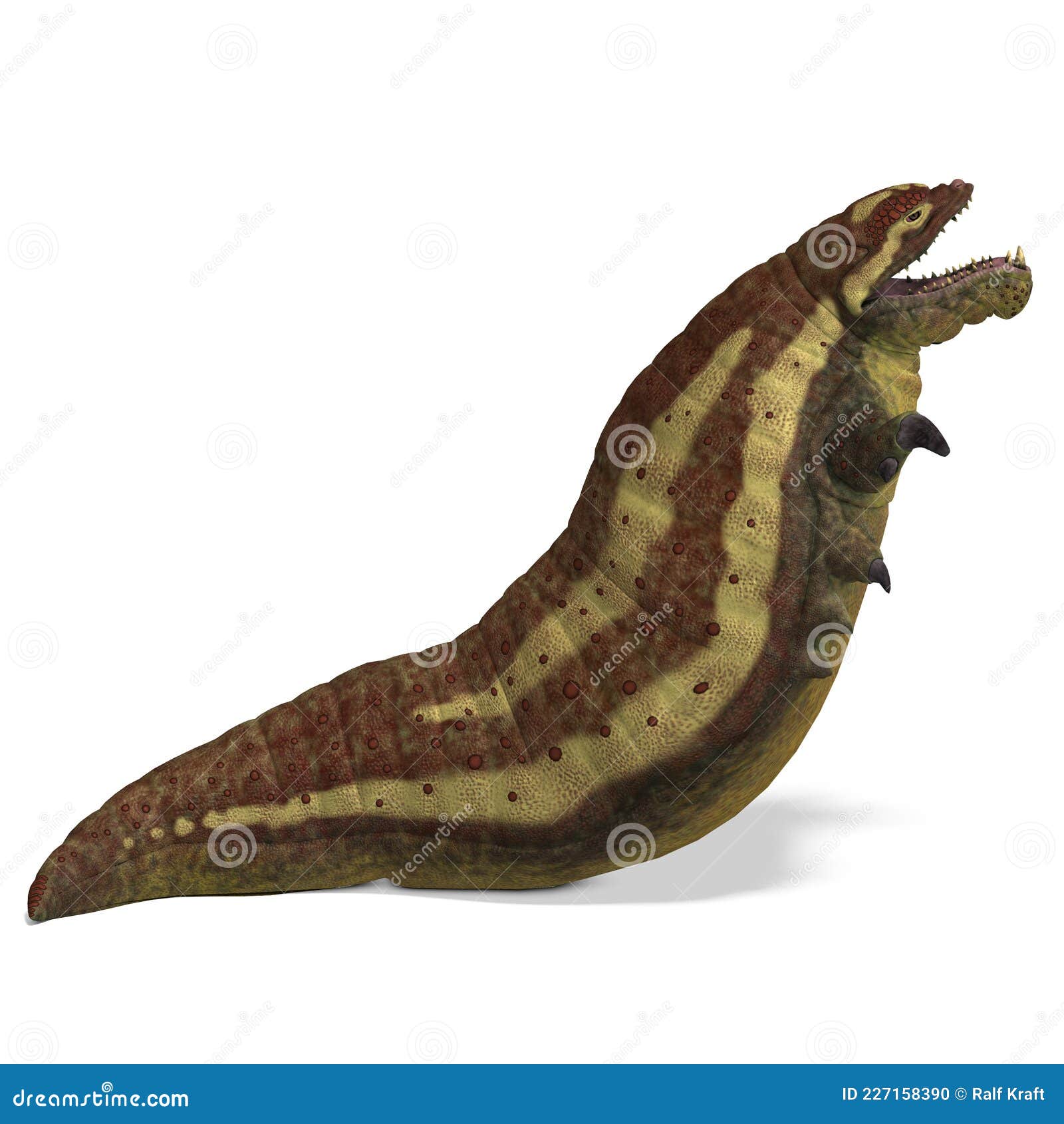 3D-illustration of a Extinct Dinosaur Worm. Isolated Rendering Object ...