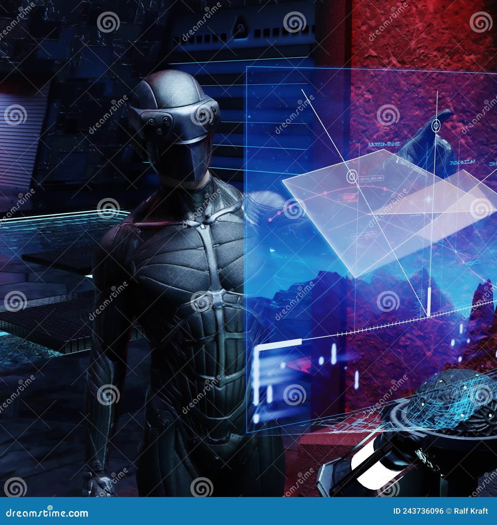 3D-illustration of an Alien Room and Labaratory Stock Illustration ...