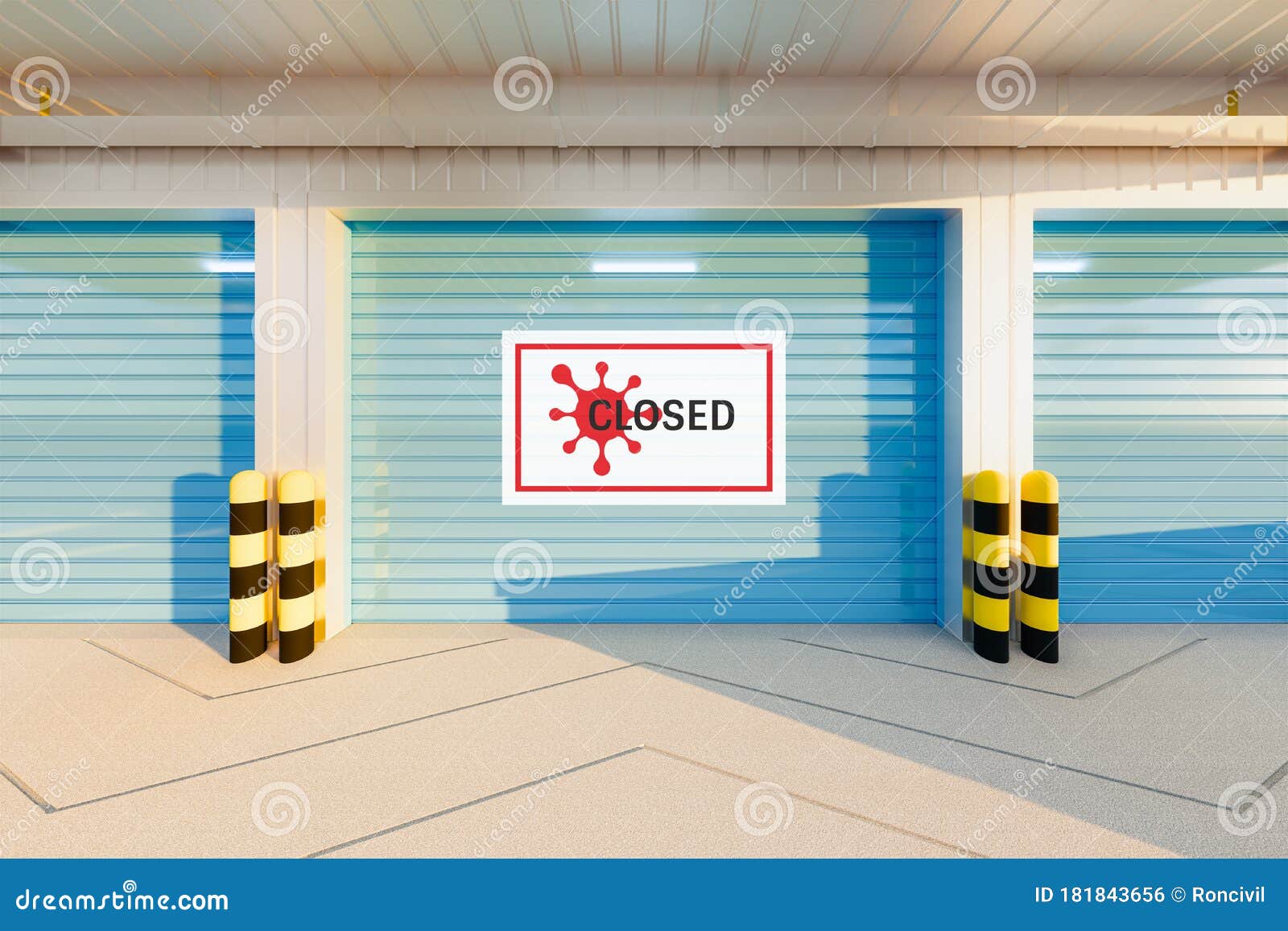 3d Rendering of Factory is Closed Stock Illustration - Illustration of ...