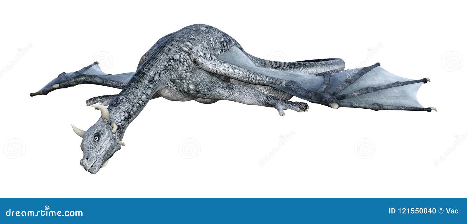 3D Rendering Fantasy Dragon on White Stock Illustration - Illustration ...