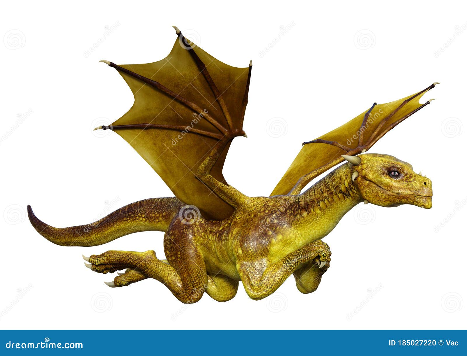 3D Rendering Fairy Tale Dragon on White Stock Illustration ...