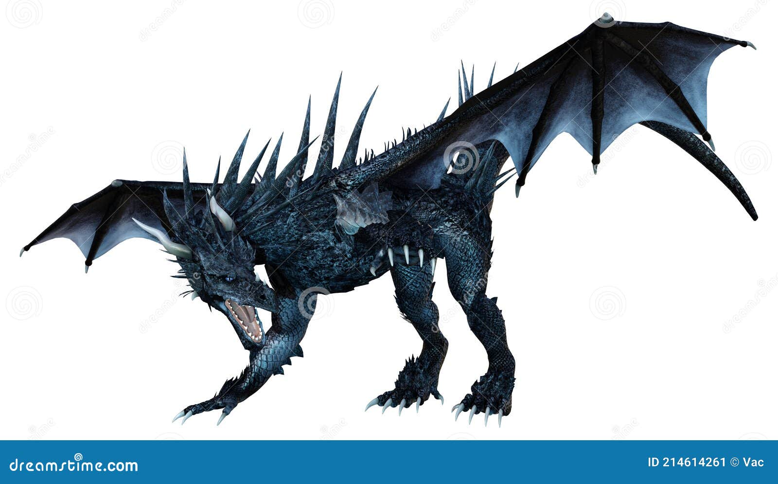 3D Rendering Fairy Tale Dragon on White Stock Illustration ...