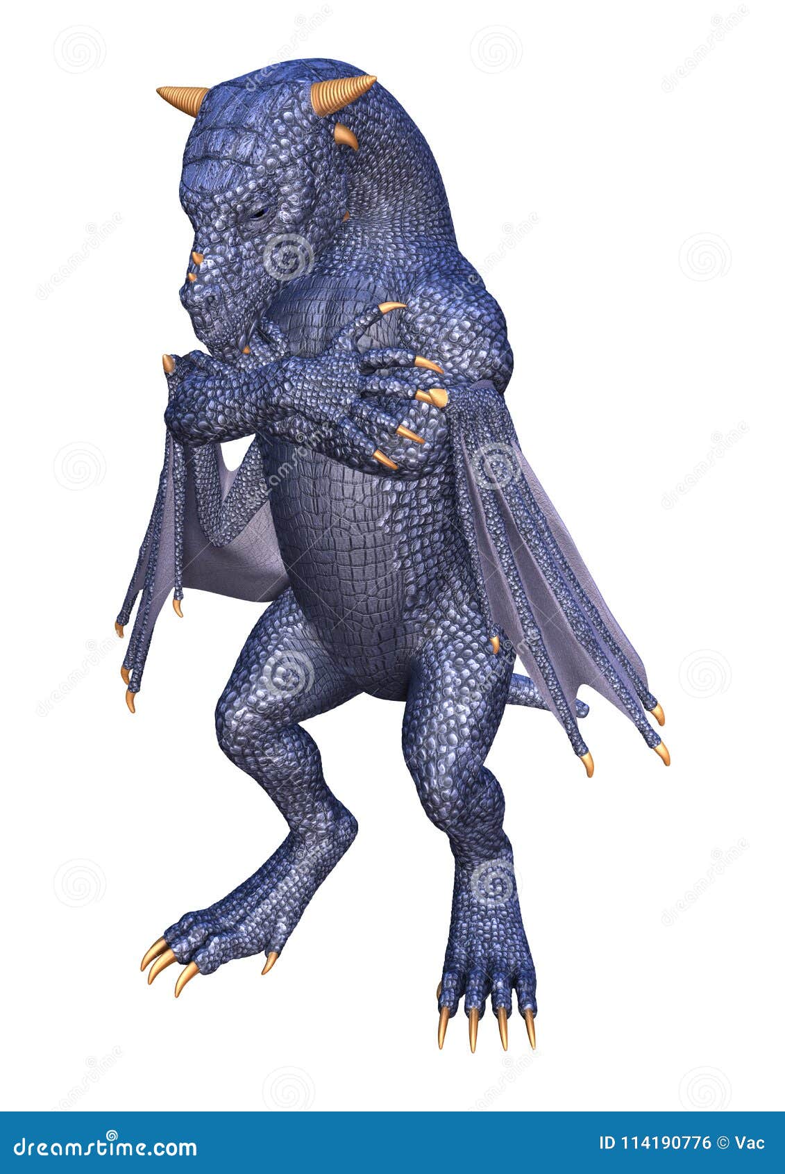 3D Rendering Fairy Tale Dragon on White Stock Illustration ...