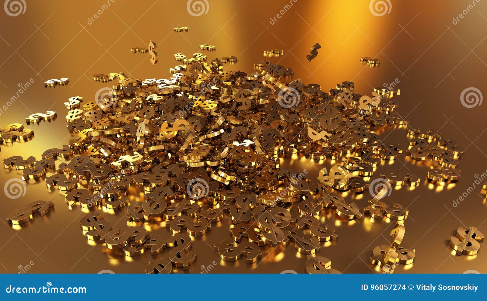 3d Rendering of Falling Signs of Dollars. Stock Photo - Image of design ...