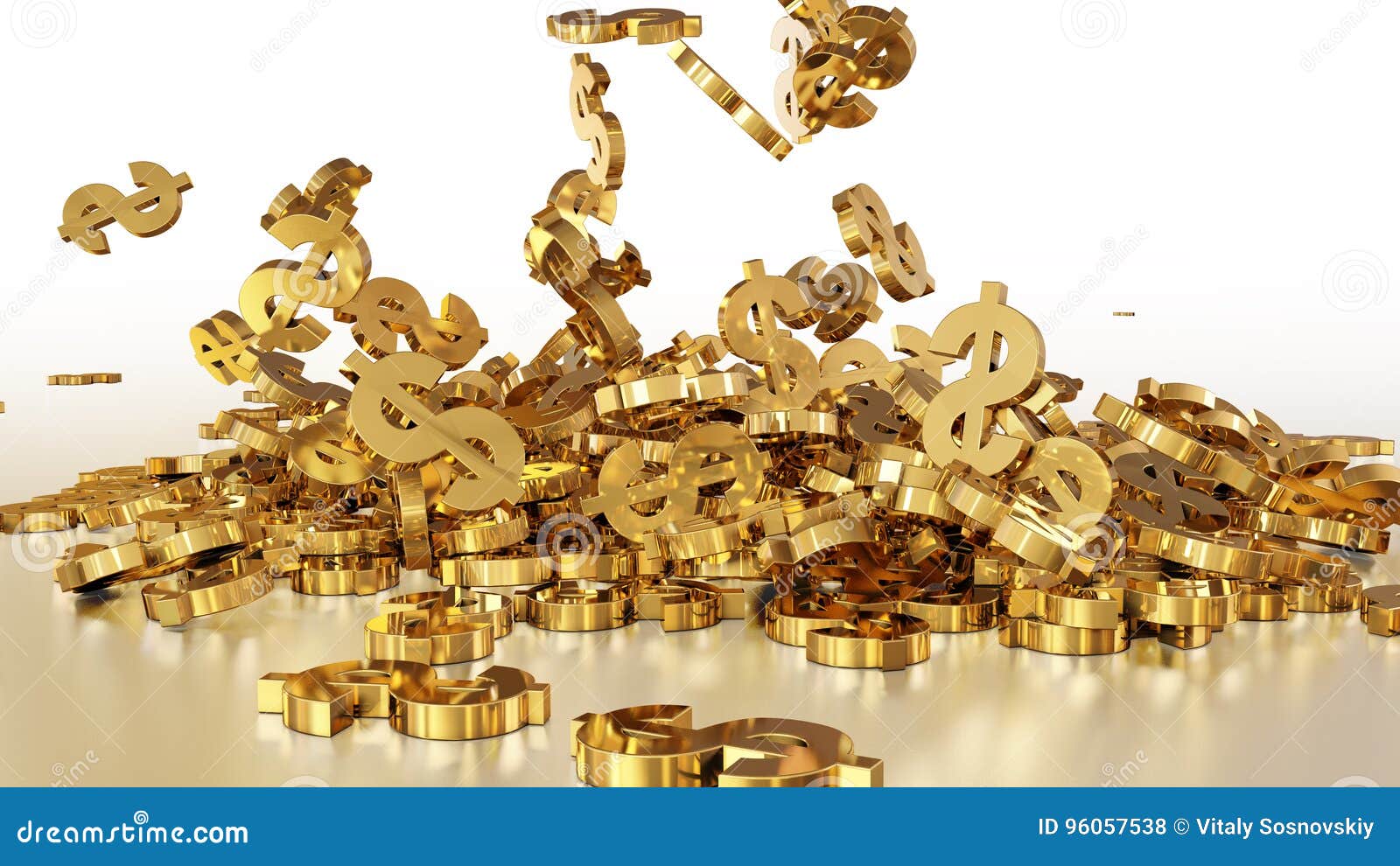 3d Rendering of Falling Signs of Dollars. Stock Illustration ...