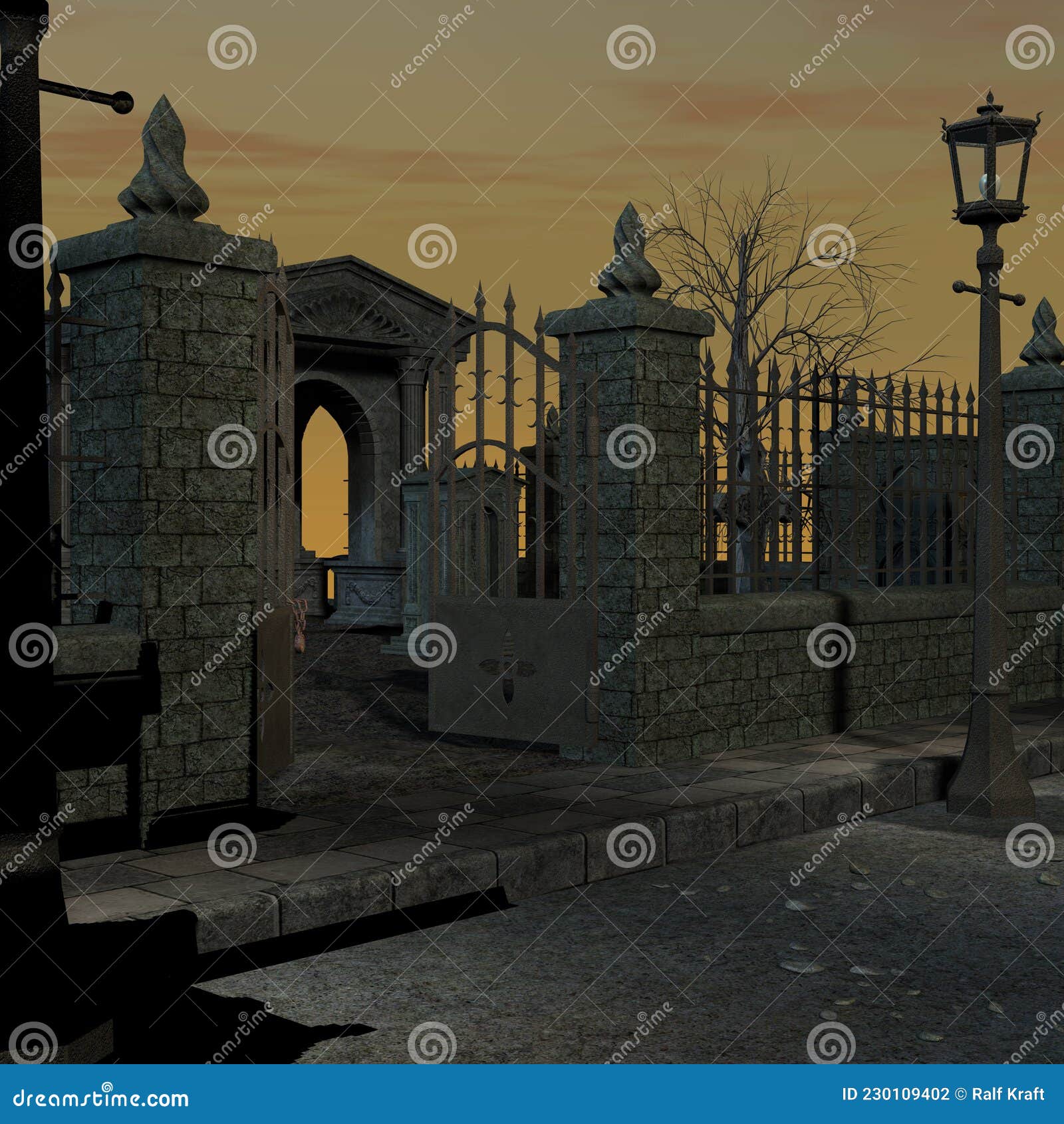 3d Illustration of a Fantasy Crypt Stock Illustration - Illustration of ...