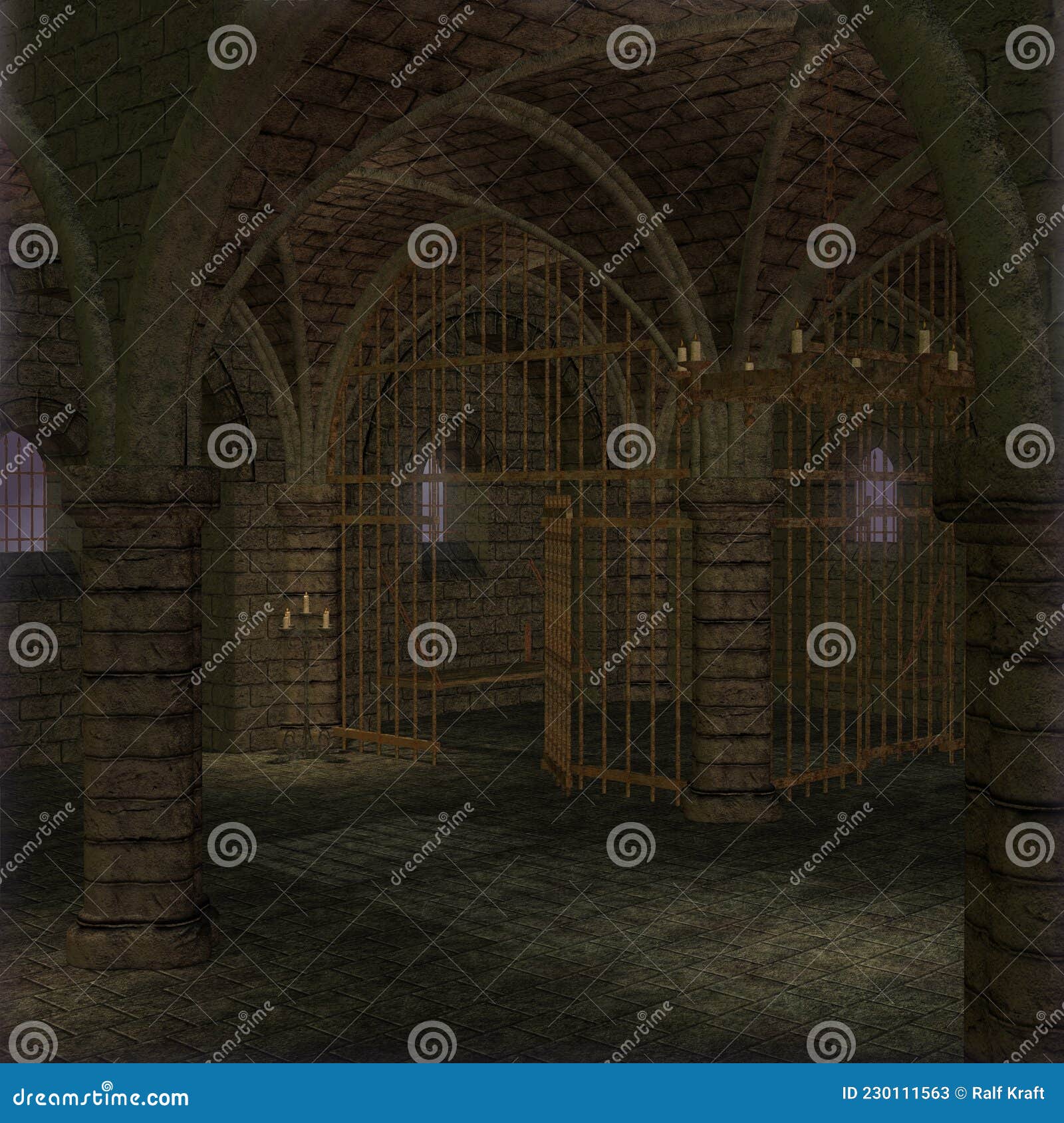 3d Illustration of a Fantasy Jail Stock Illustration - Illustration of ...