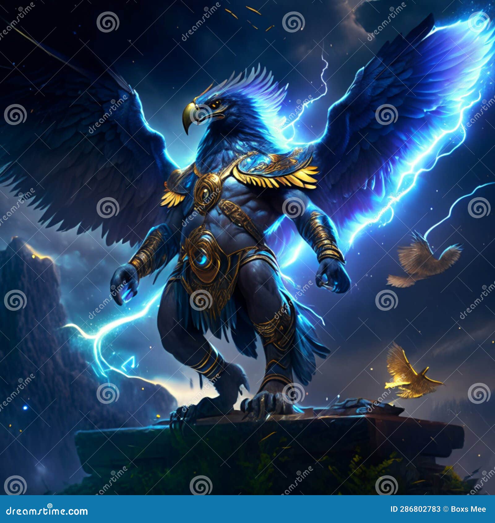 3D Rendering of a Fantasy Alien Creature with Wings and a Shield AI ...