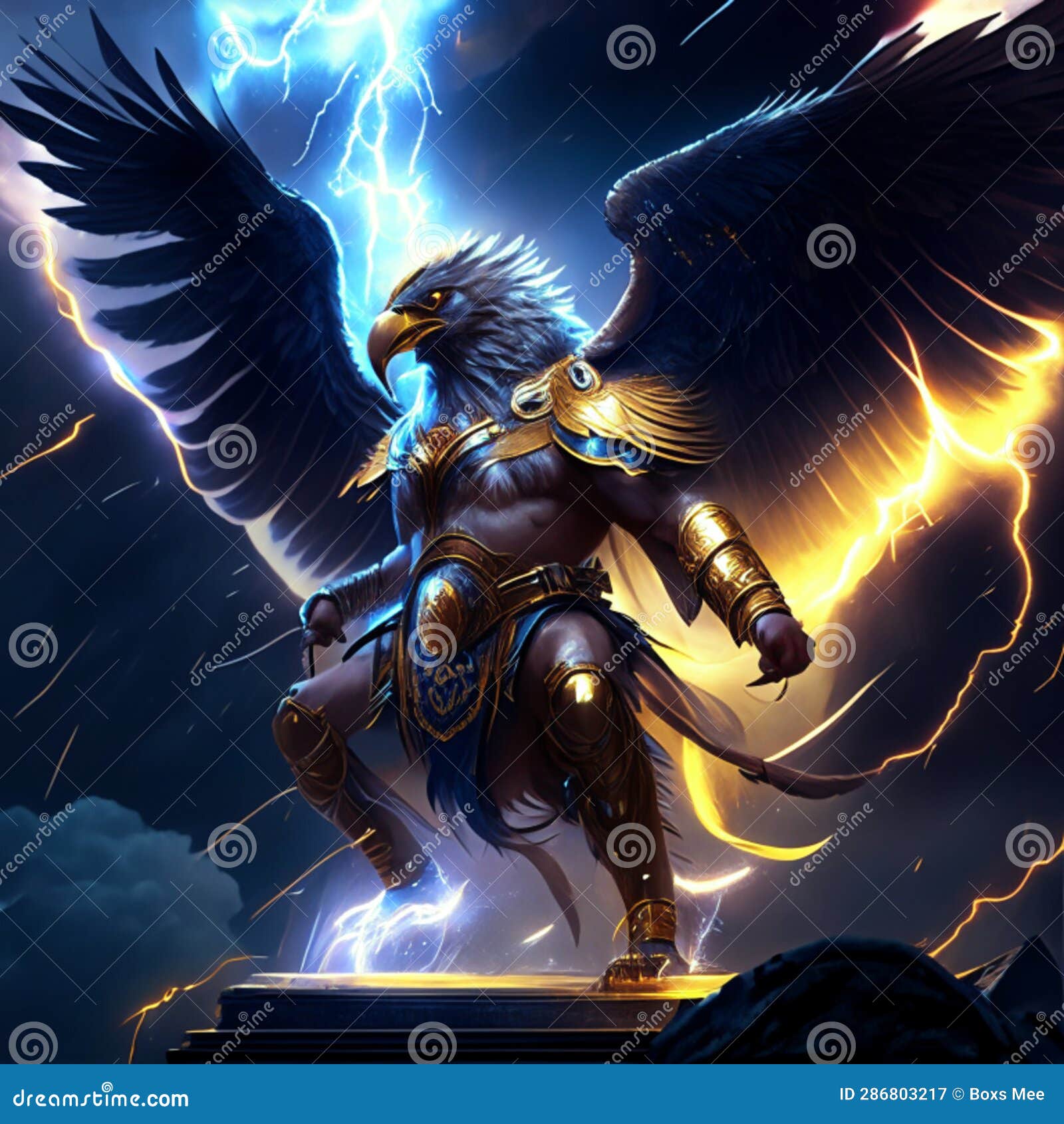 3D Rendering of a Fantasy Alien Creature with Wings and a Shield AI ...