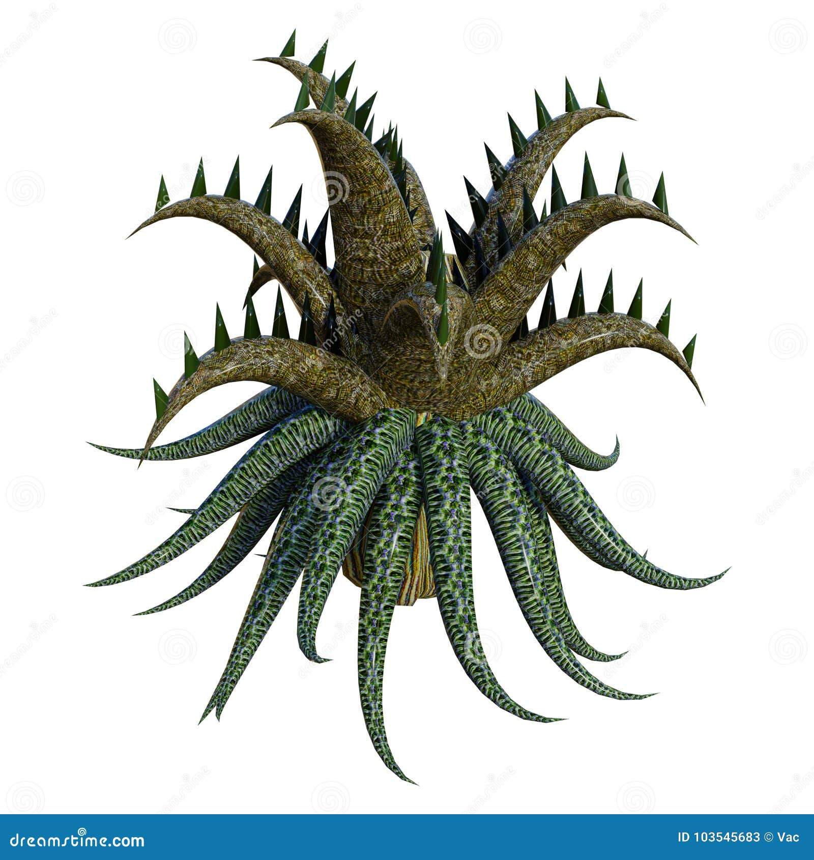 3D Rendering Alien Plant on White Stock Illustration - Illustration of ...