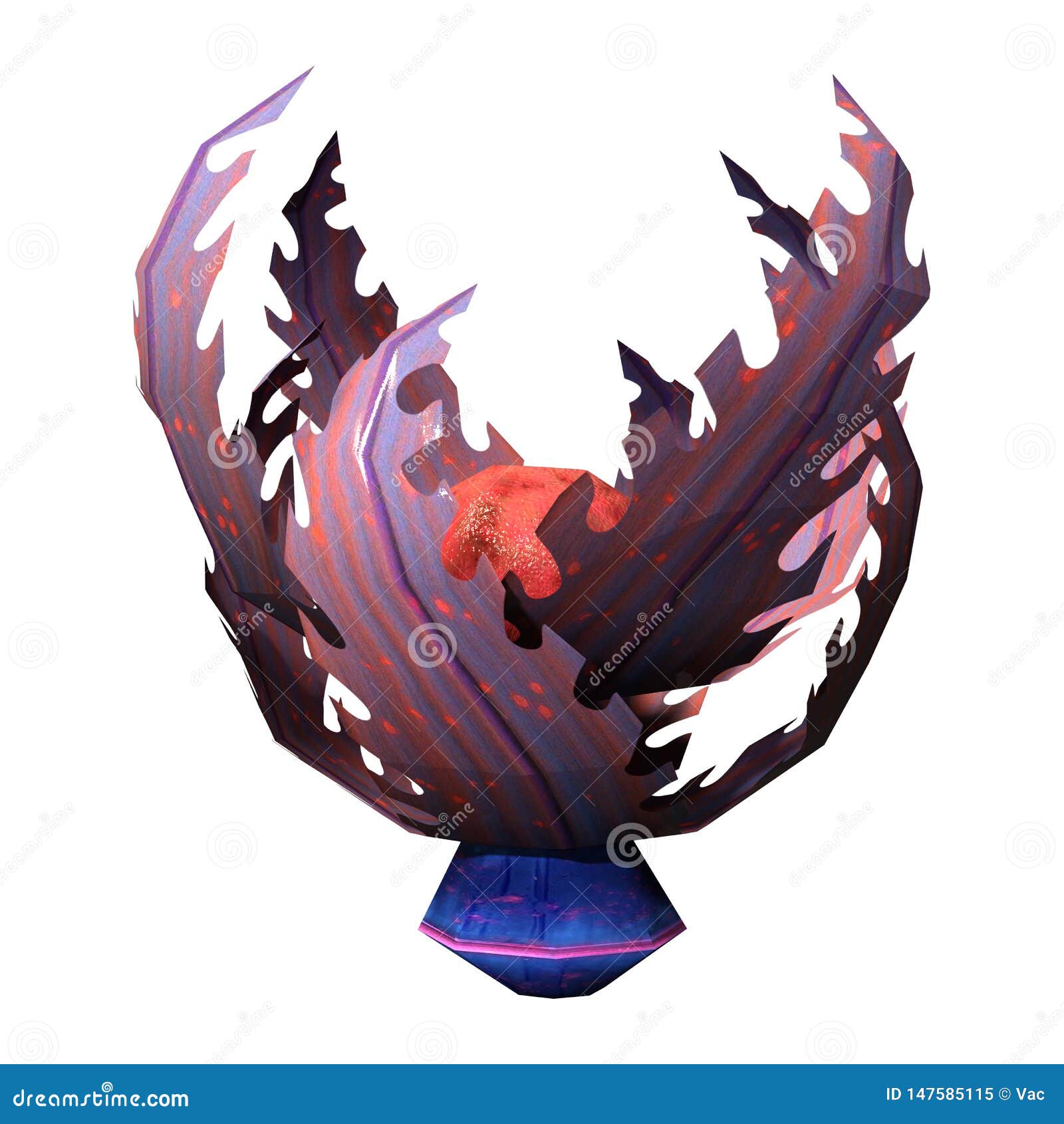 3D Rendering Alien Plant on White Stock Illustration - Illustration of ...