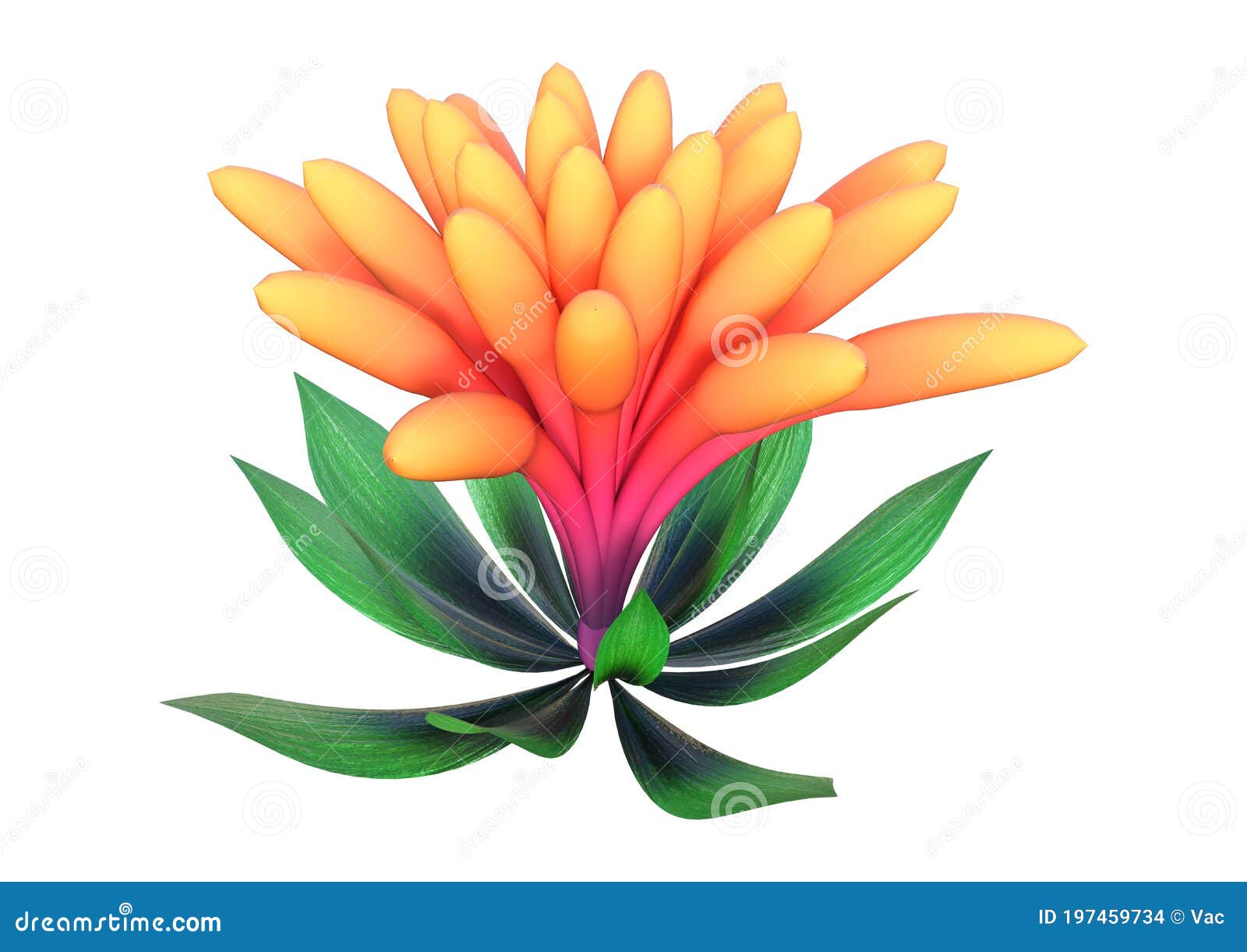 3D Rendering Alien Plant on White Stock Illustration - Illustration of ...