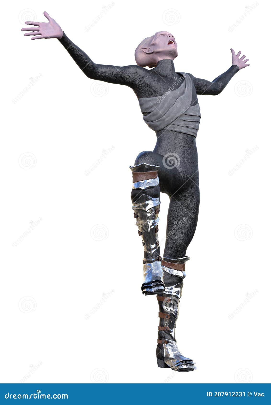 3D Rendering Fantasy Alien on White Stock Illustration - Illustration ...