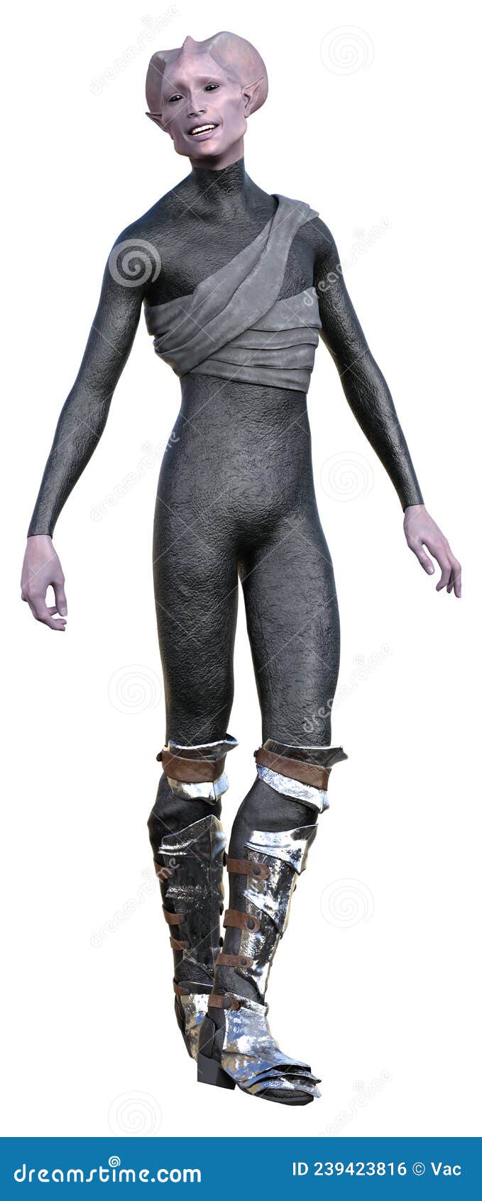 3D Rendering Fantasy Alien on White Stock Illustration - Illustration ...