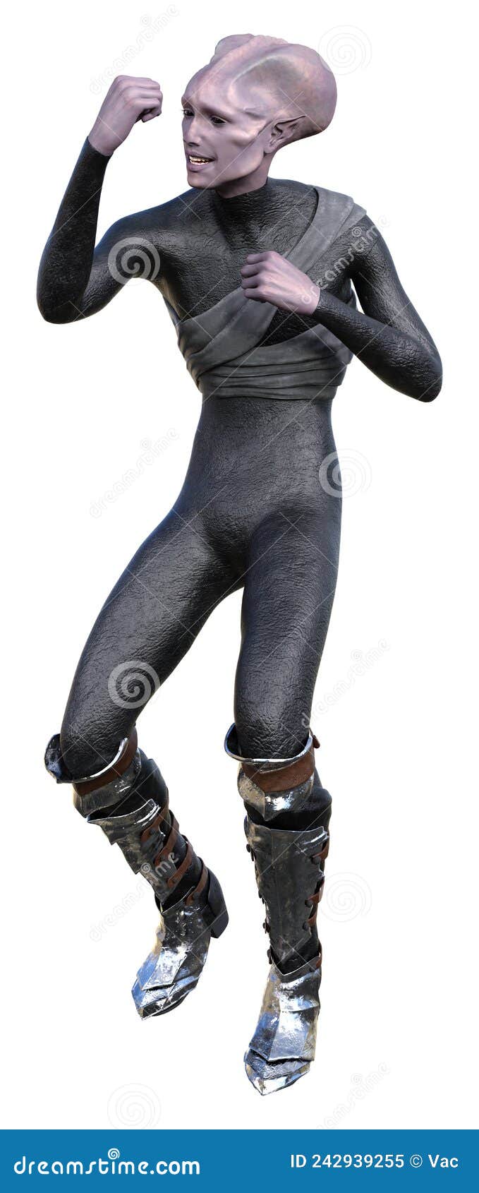 3D Rendering Fantasy Alien on White Stock Illustration - Illustration ...