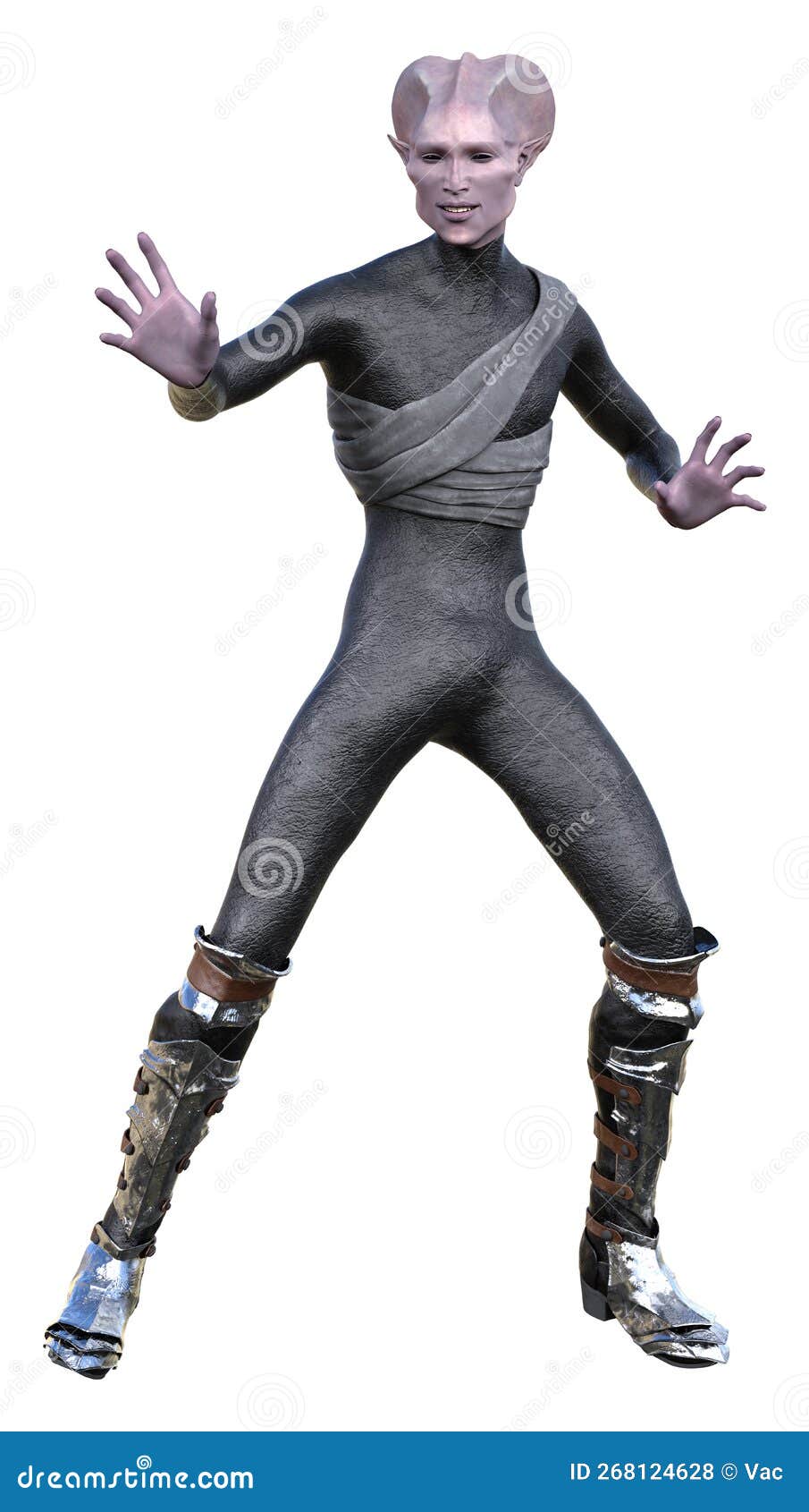 3D Rendering Fantasy Alien on White Stock Illustration - Illustration ...