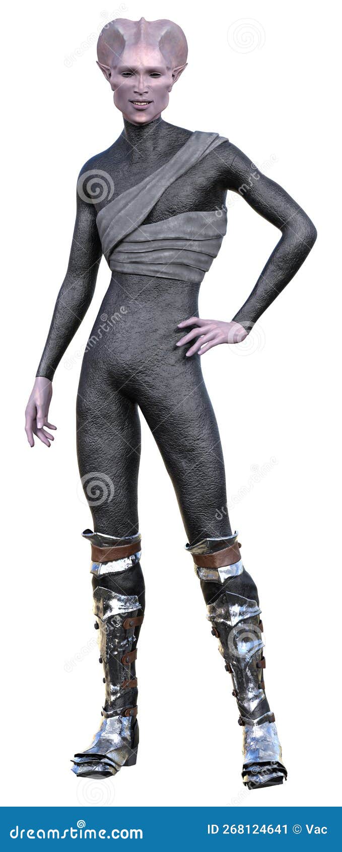 3D Rendering Fantasy Alien on White Stock Illustration - Illustration ...