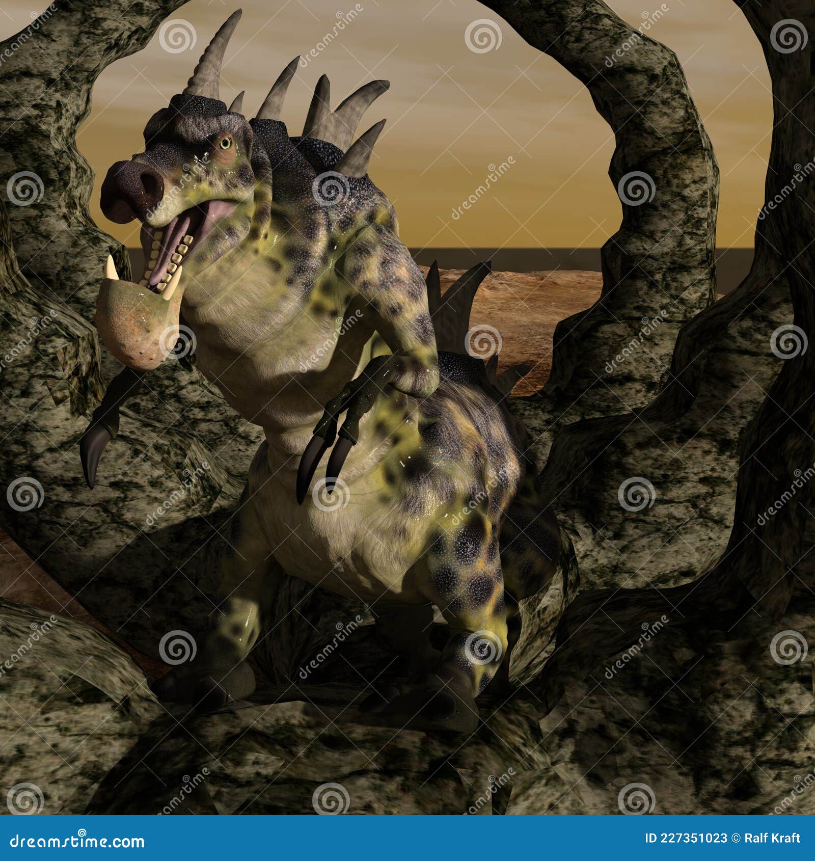 3d-illustration of an Dinosaur Centipede Fantasy Creature Stock ...