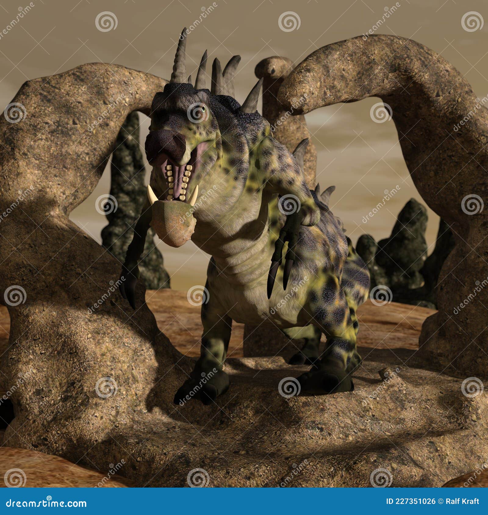 3d-illustration of an Dinosaur Centipede Fantasy Creature Stock ...