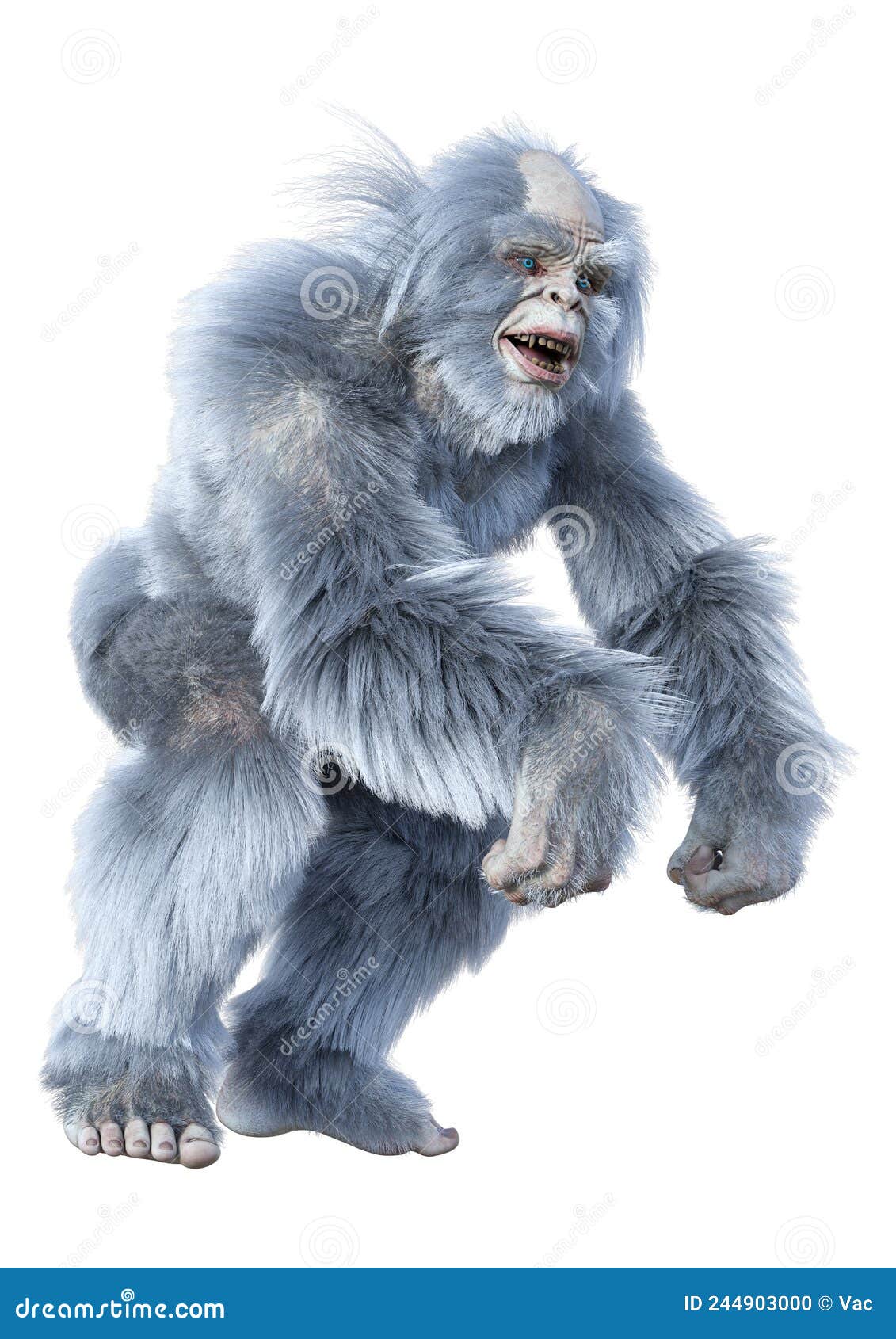 3D Rendering Yeti on White stock illustration. Illustration of bigfoot ...