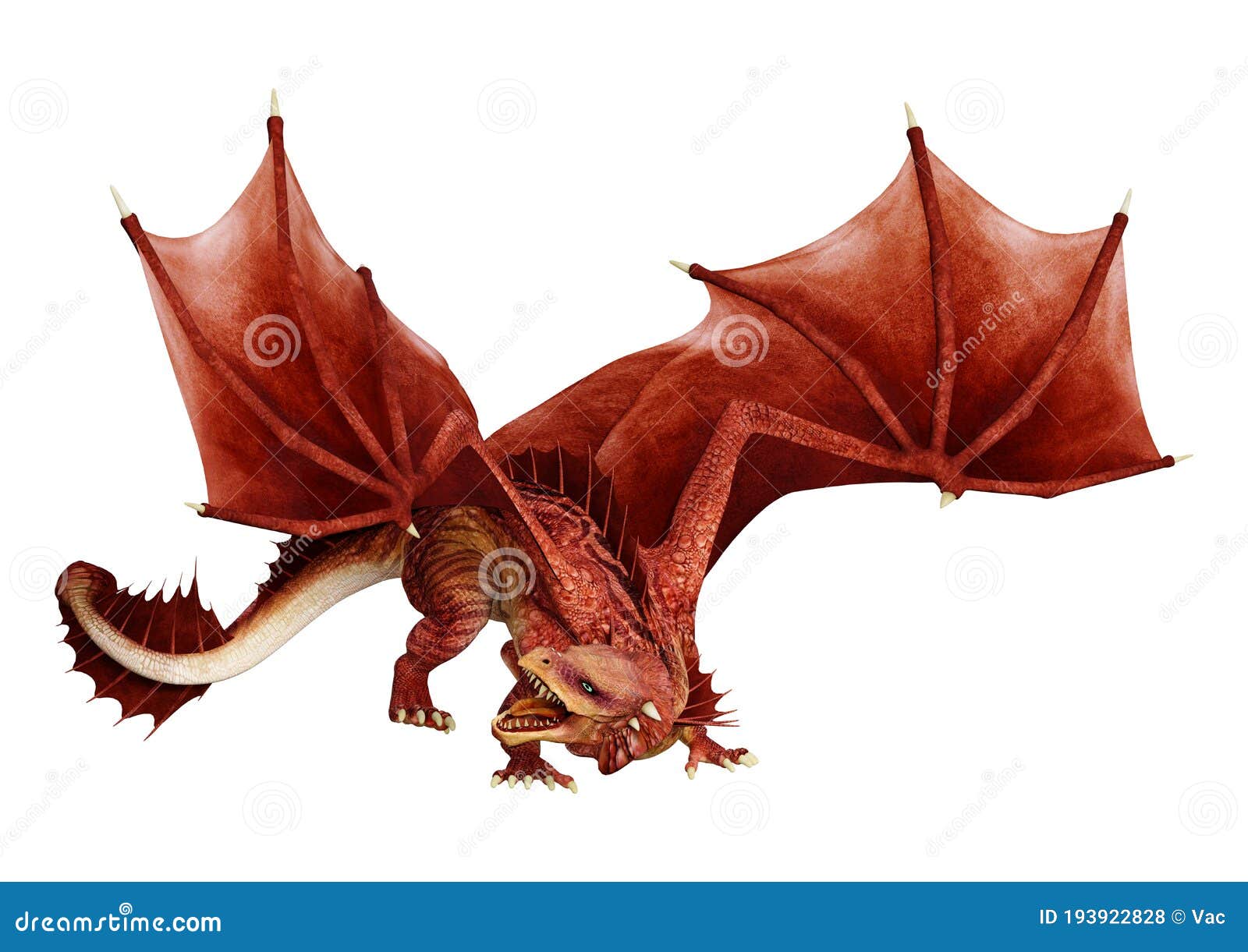 3D Rendering Fairy Tale Dragon on White Stock Illustration ...