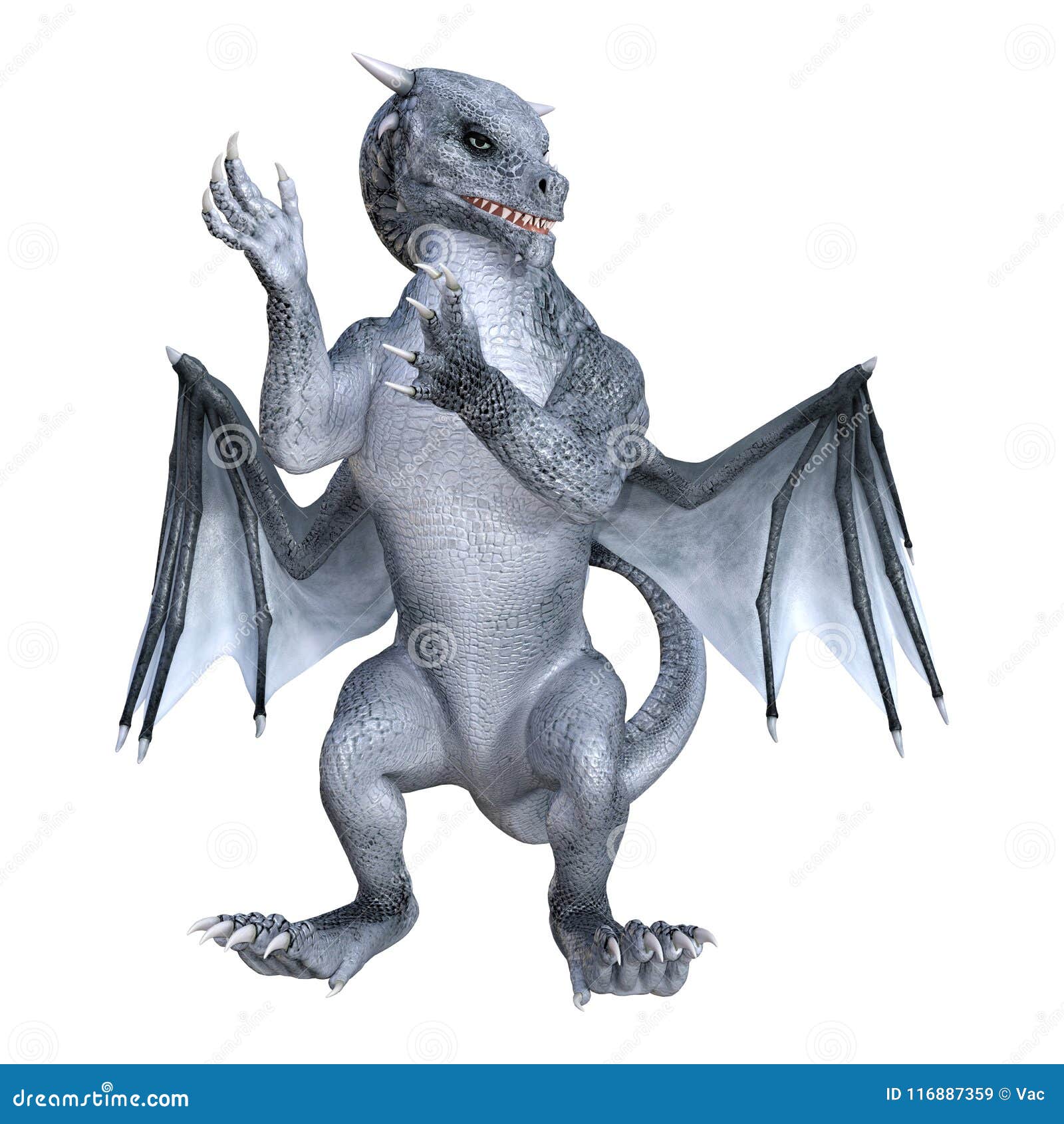 3D Rendering Fantasy Dragon On White Royalty-Free Stock Photo ...