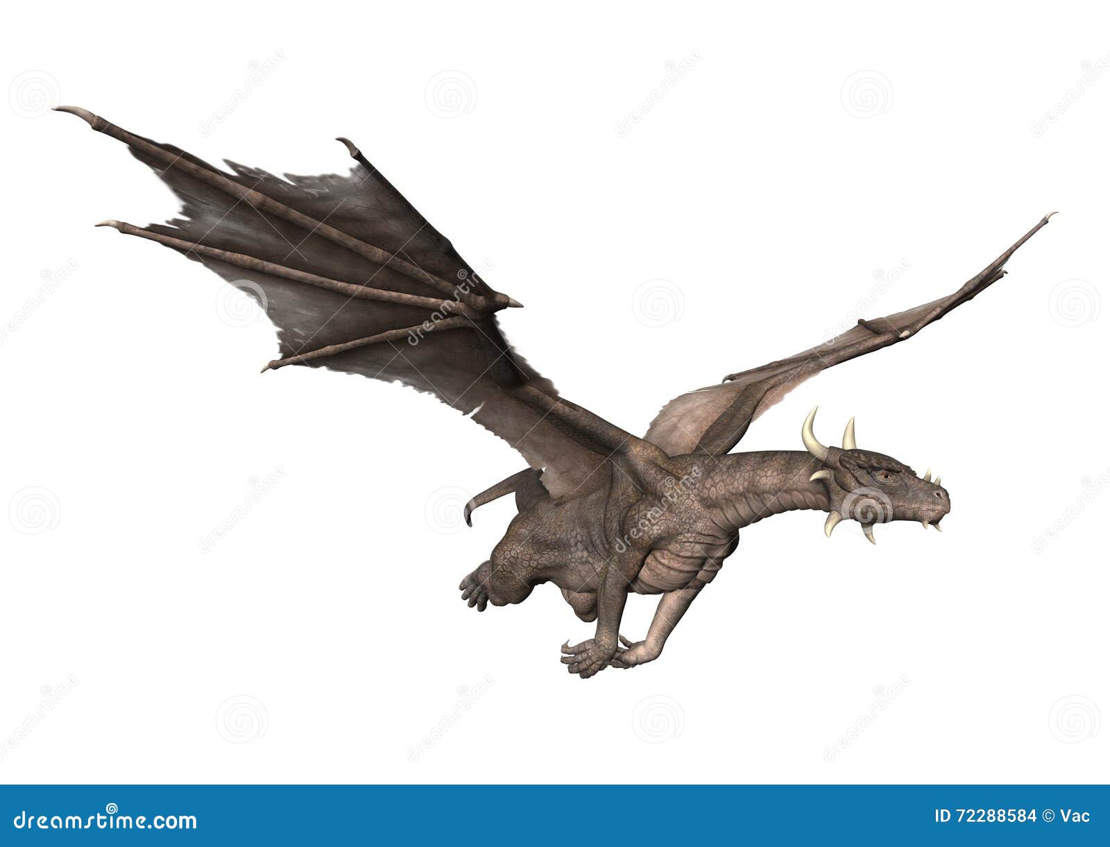 3D Rendering Fantasy Dragon on White Stock Illustration - Illustration ...