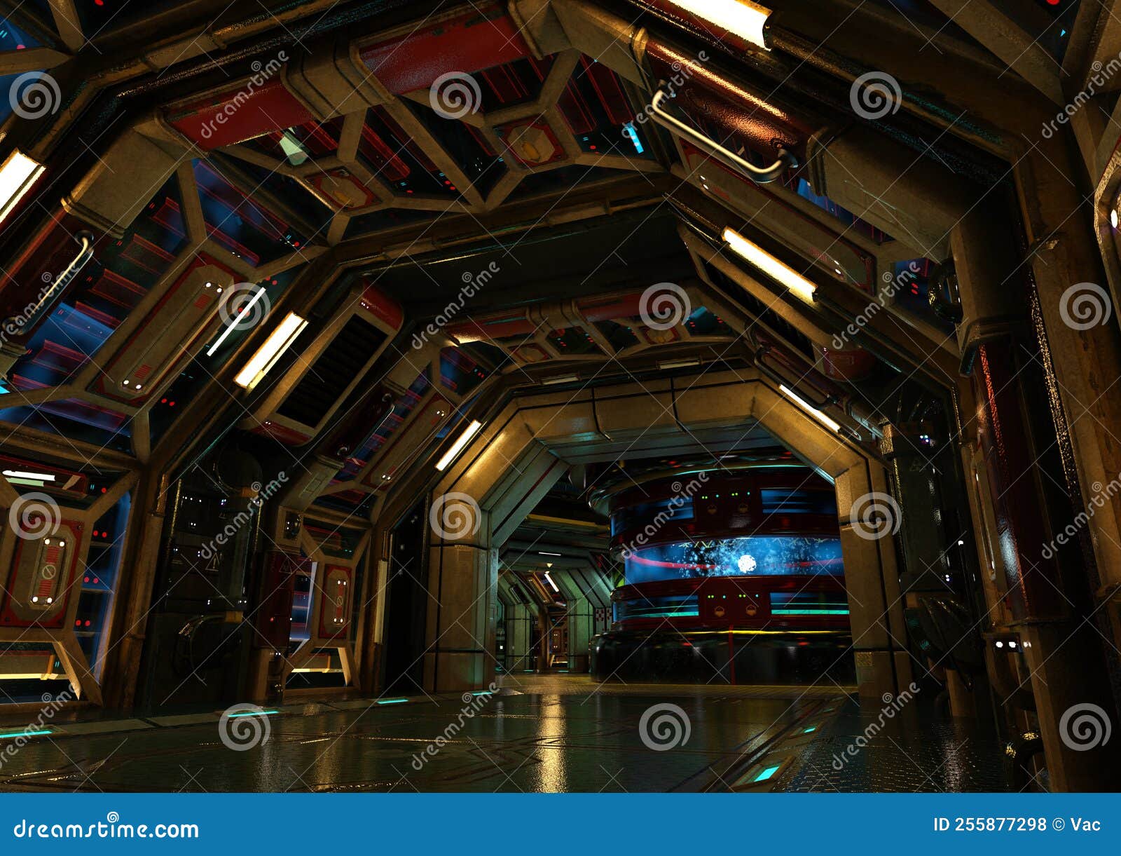 3D Rendering Fantasy Spaceship Stock Illustration - Illustration of ...