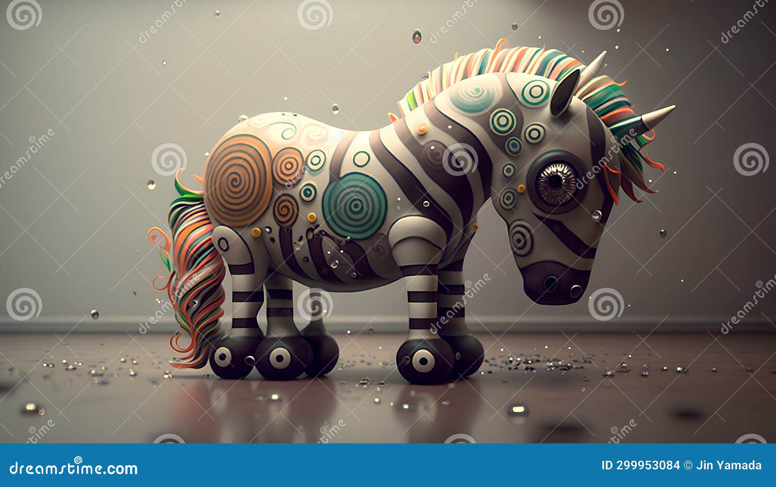 3d Rendering of a Fantasy Zebra in the Room with Space for Text Stock ...