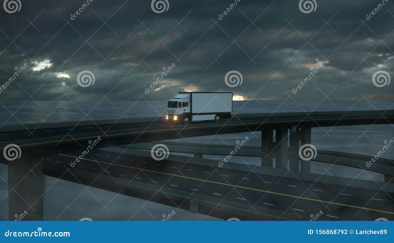 3D Rendering of Fast Transport with Bridge Structure Stock Illustration ...