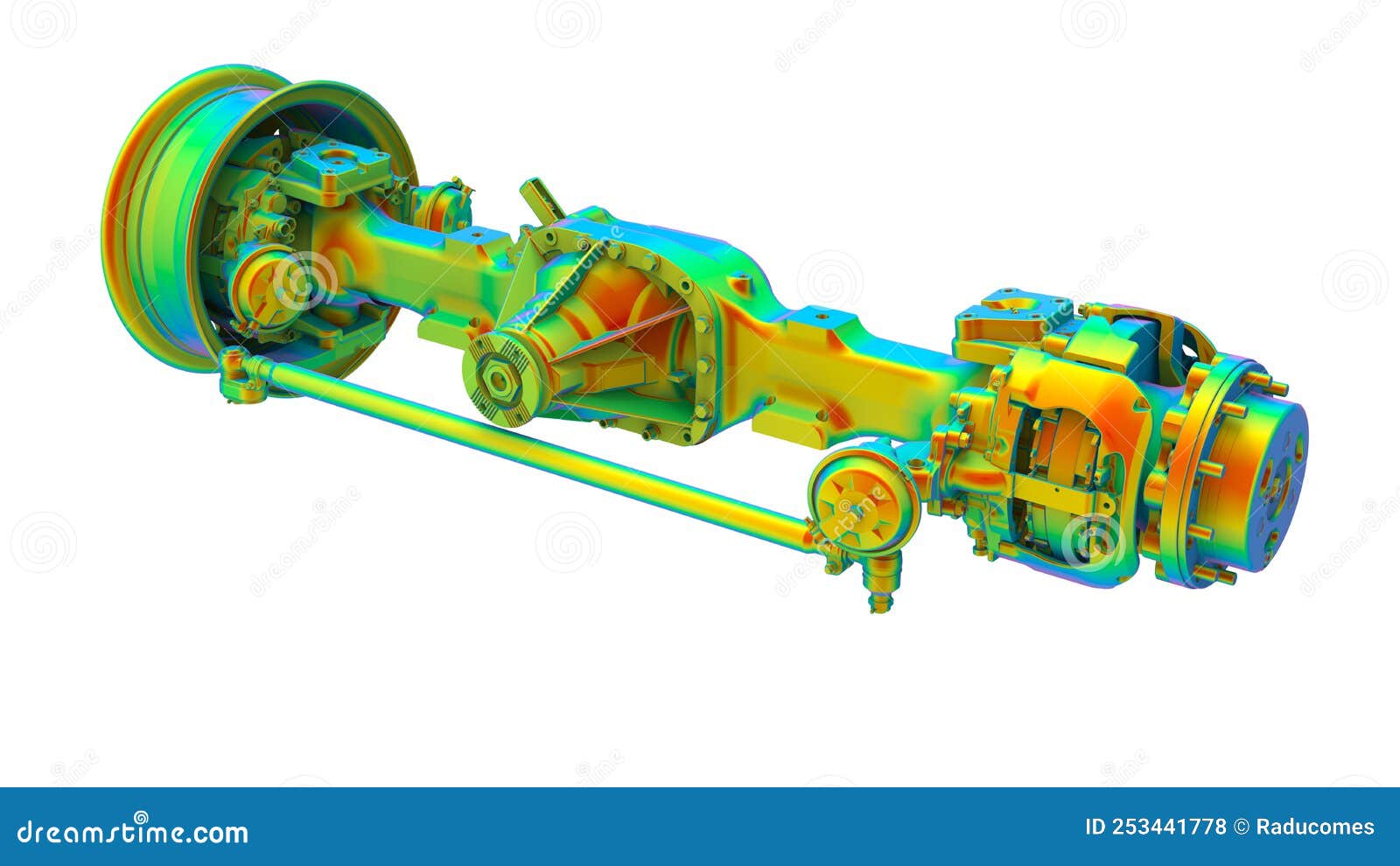 3D Rendering - FEA Analysis of the Front Axel of a Car Stock ...